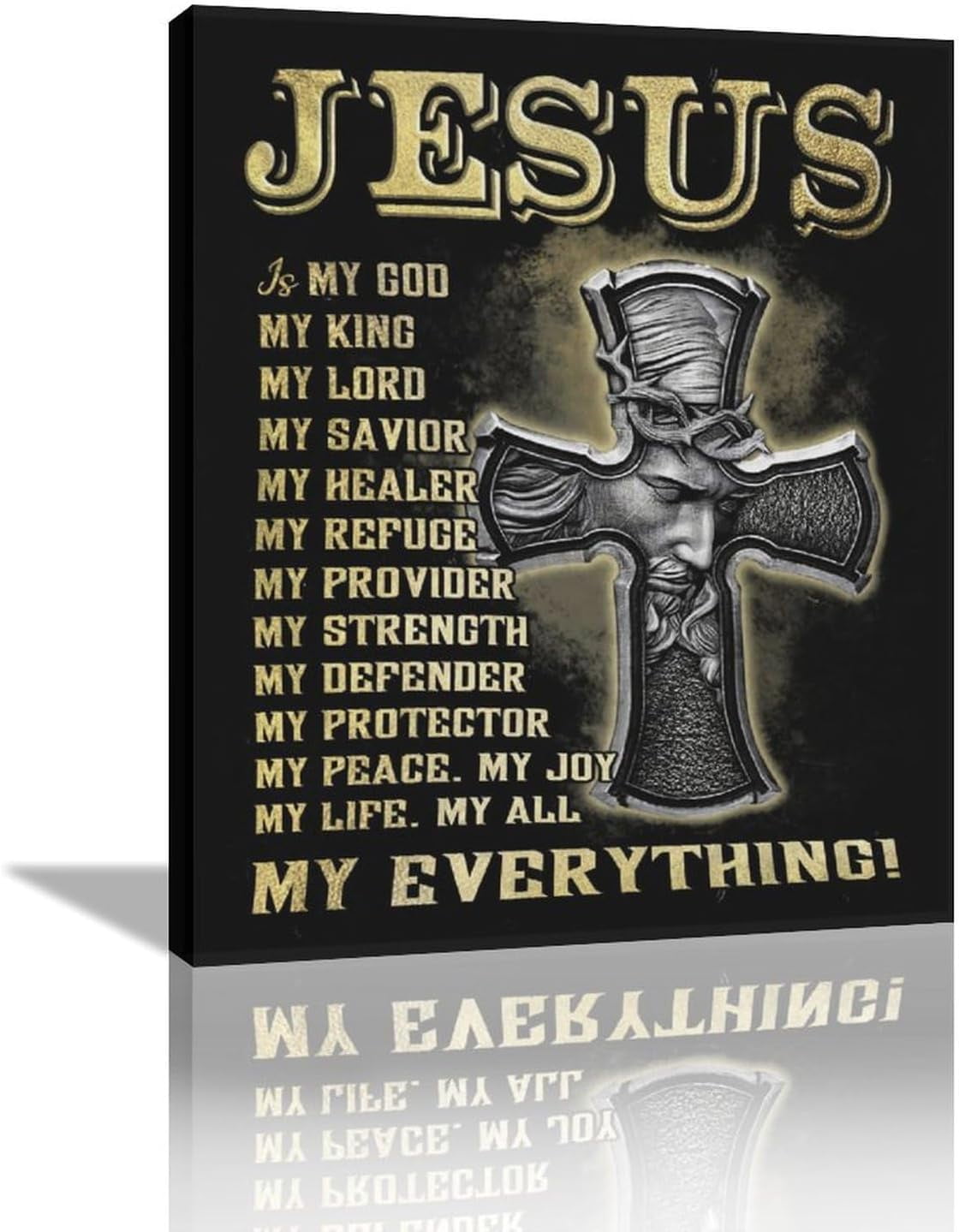 AEFER Christian Jesus Wall Art Jesus Cross Pictures Wall Decor Christ ...