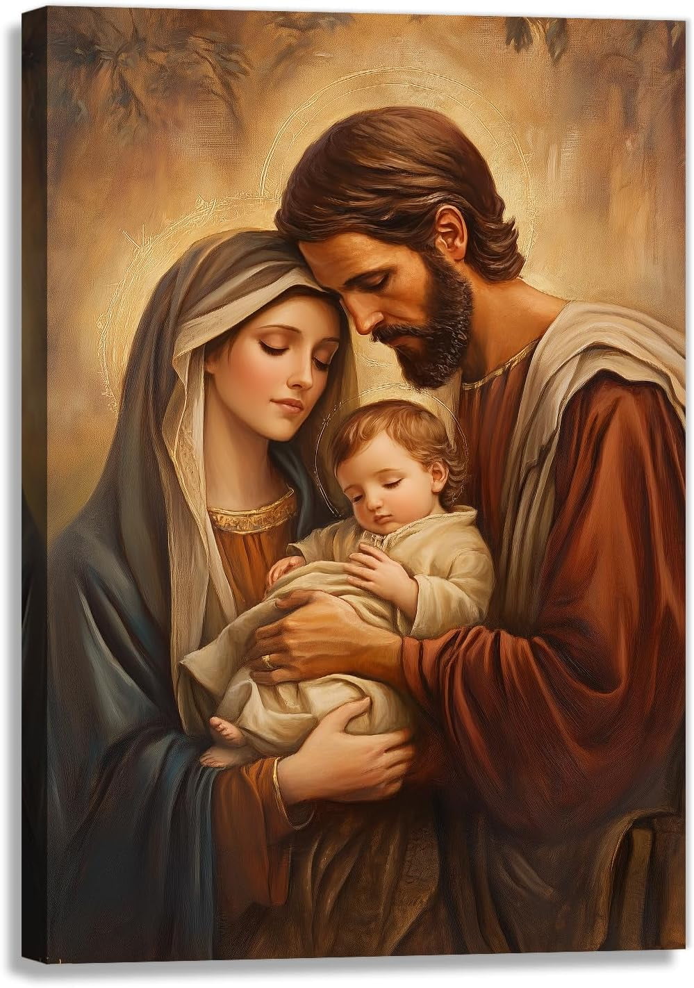 AEFER Christian Jesus Wall Art Holy Family Poster Wall Decor Nativity ...