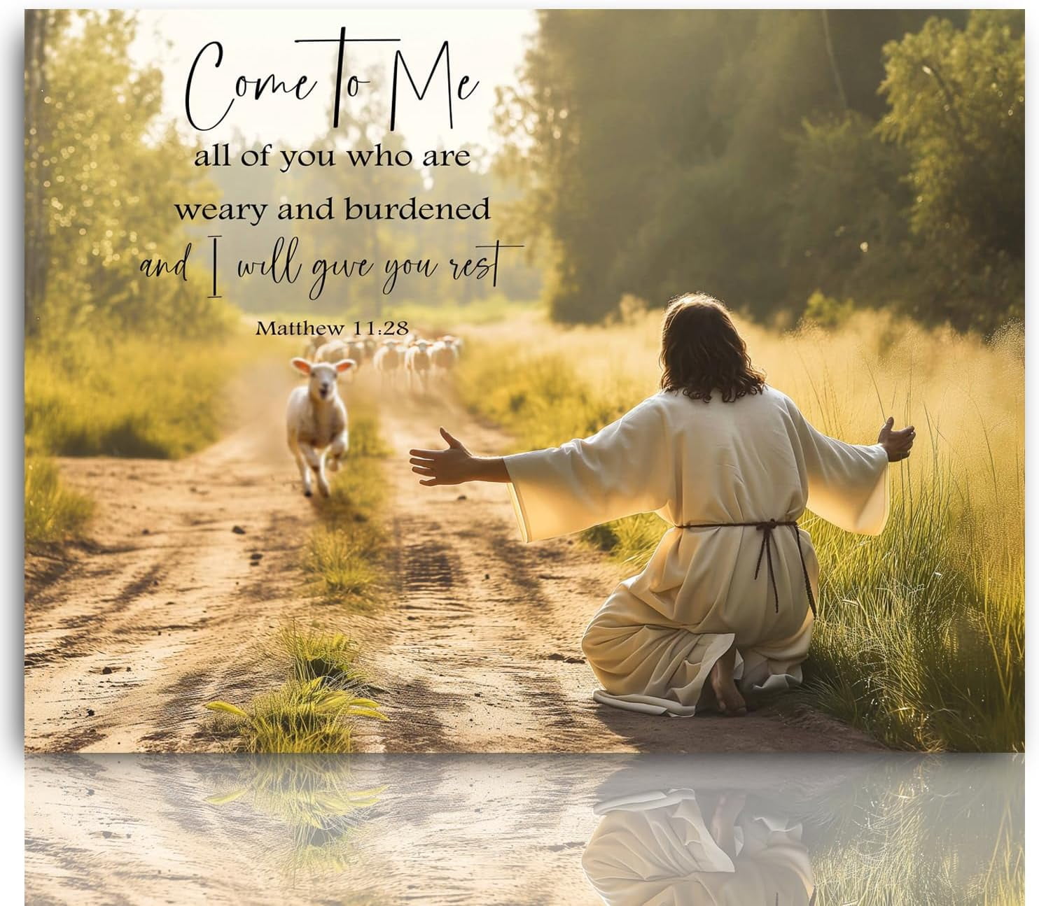 AEFER Christian Jesus Wall Decor,Come To Me All You Who Are Weary And ...
