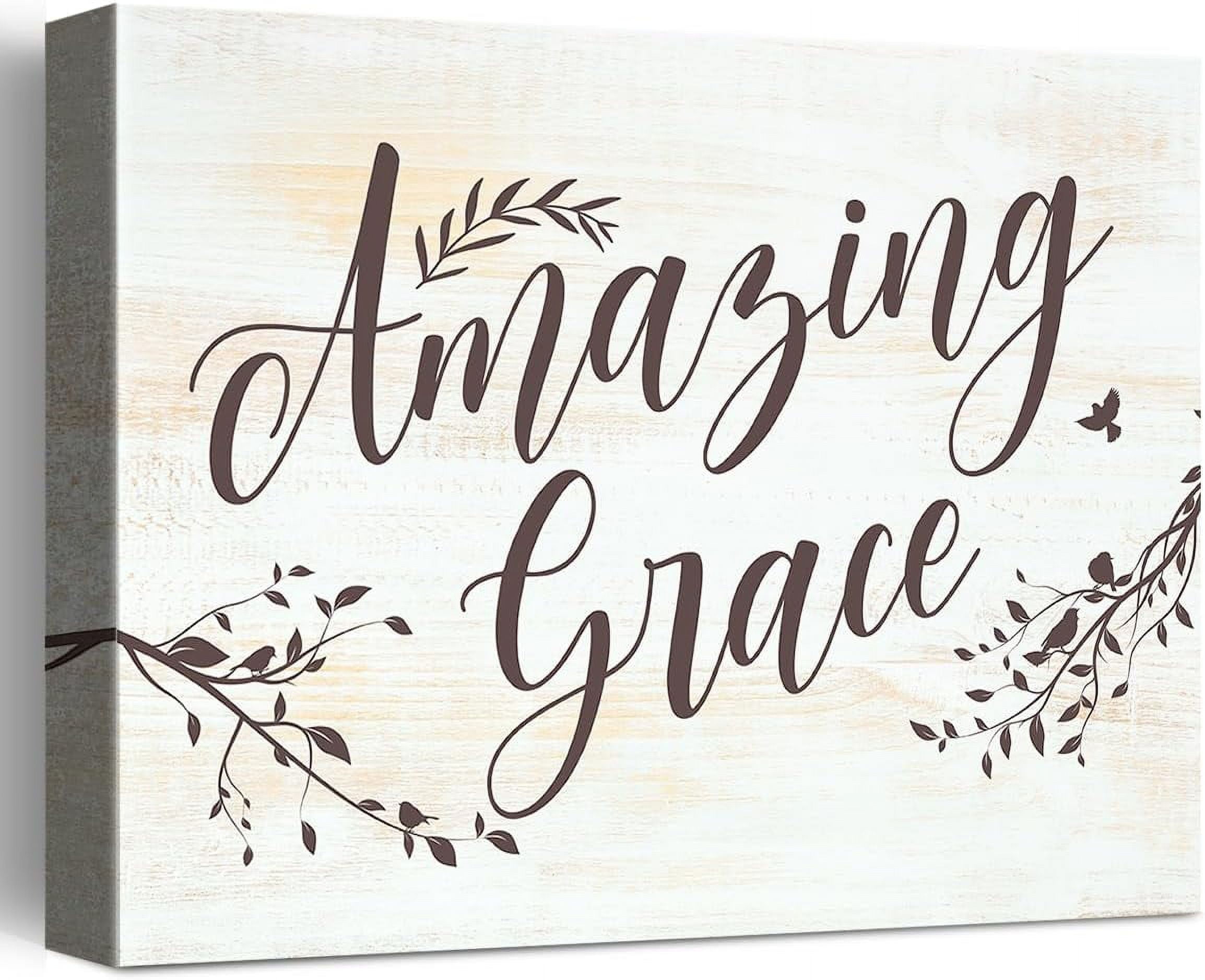 AEFER Christian Religious Canvas Wall Art,Amazing Grace Canvas Poster Print Wall Decor W636 ...