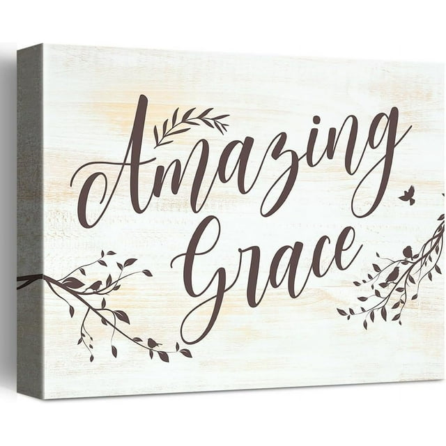 AEFER Christian Religious Canvas Wall Art,Amazing Grace Canvas Poster Print Wall Decor W636 ...