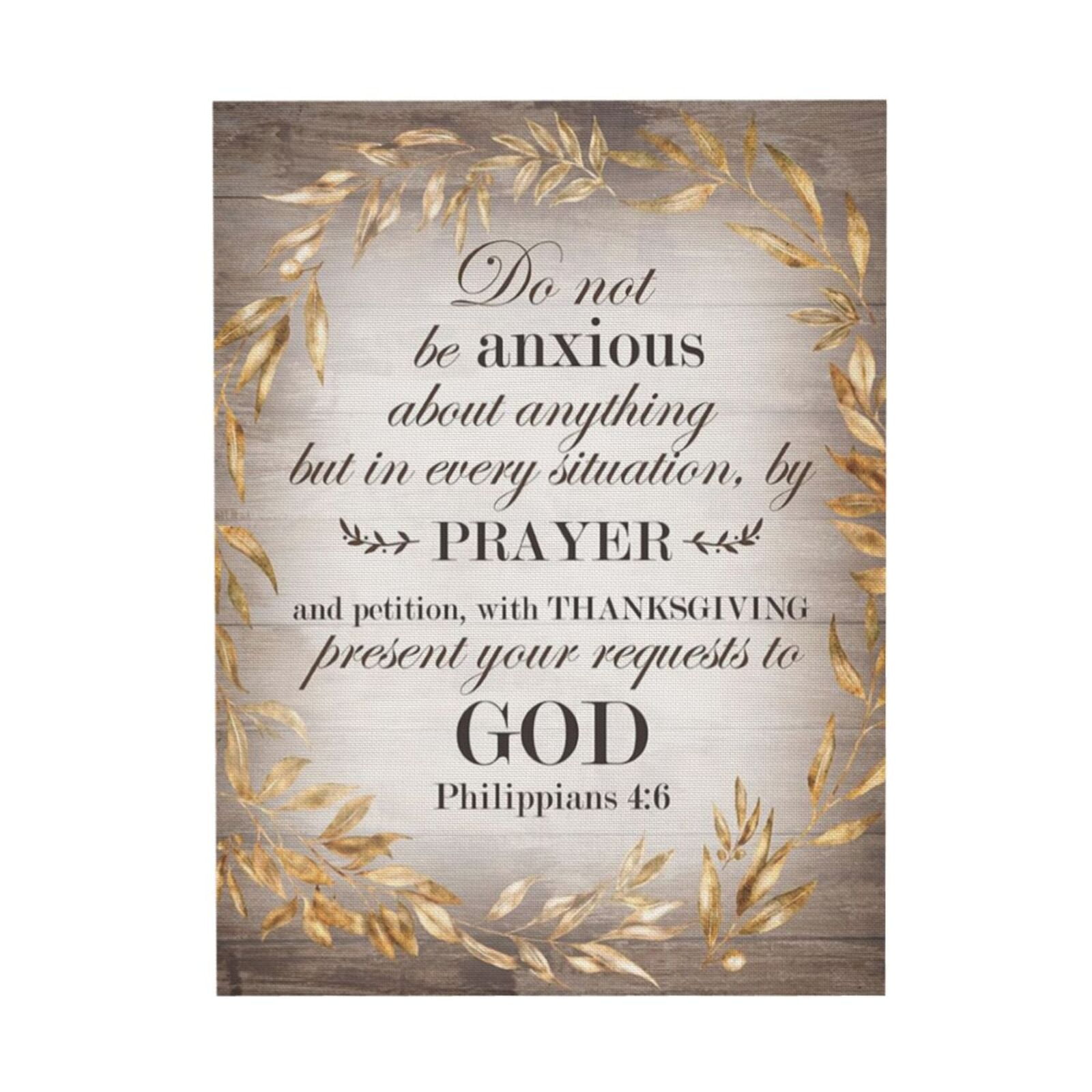 AEFER Christian Religious Canvas Wall Art,Do Not Be Anxious About ...