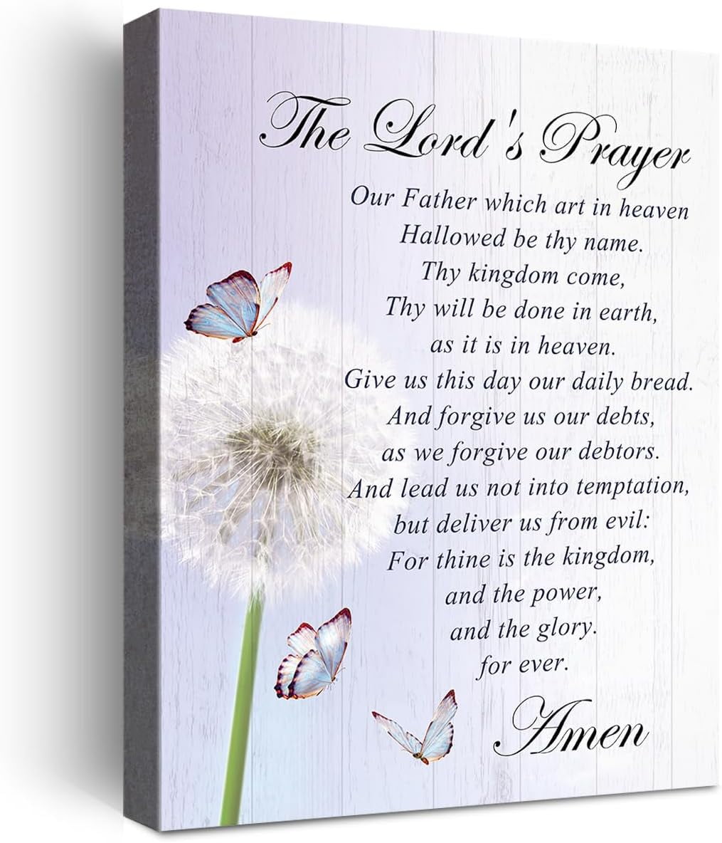 AEFER Christian Religious Canvas Wall Art,The Lord's Prayer Canvas ...