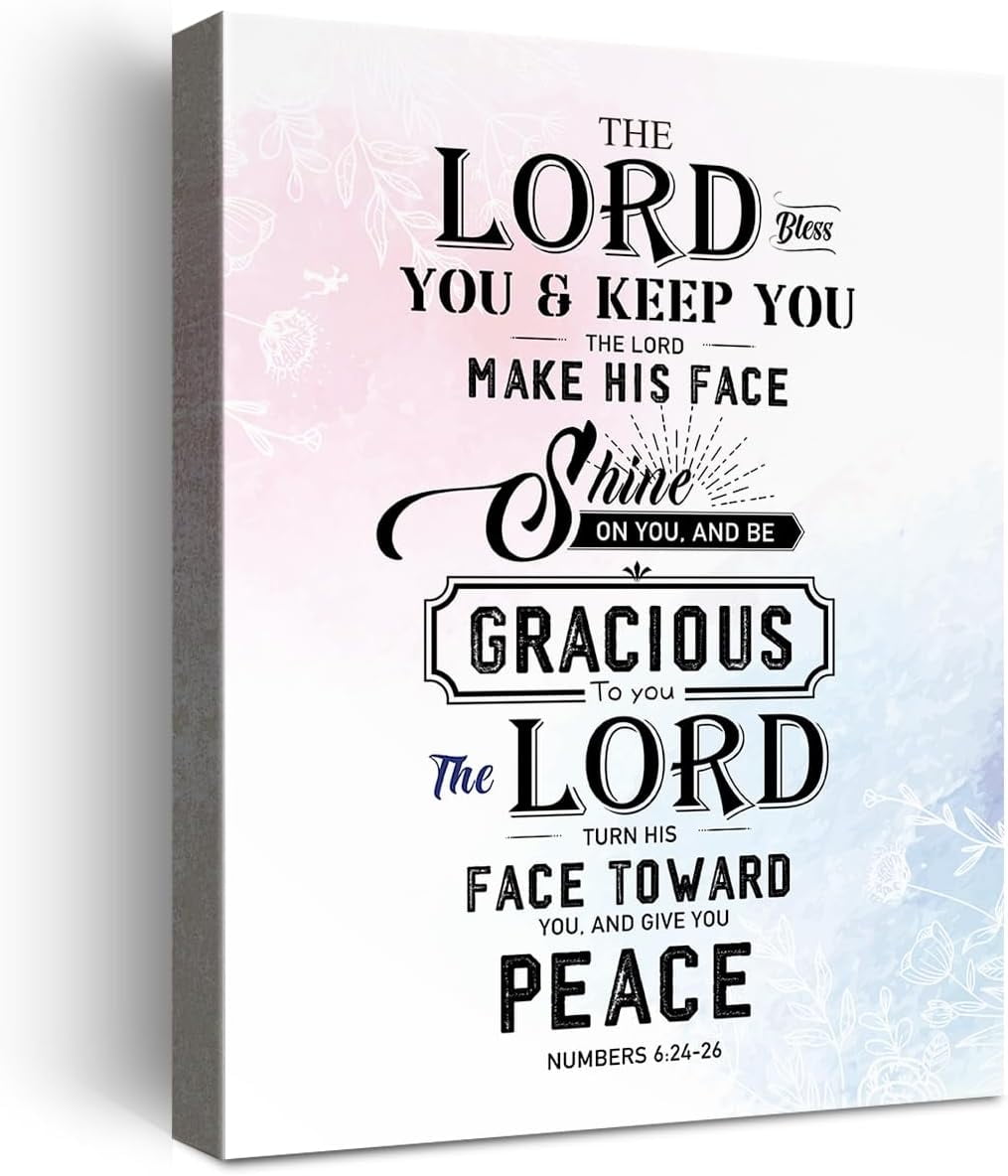 AEFER Christian Religious Wall Decor,The Lord Bless You and Keep You Numbers 6:24-26 Canvas ...