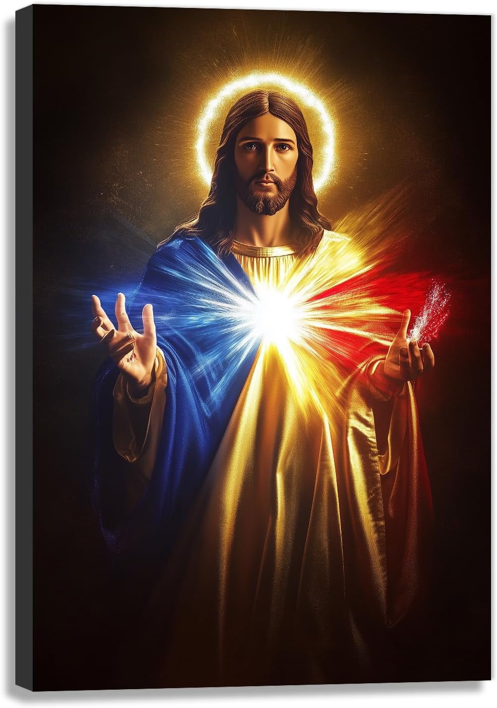 AEFER Christian Wall Art God Surrounds The Holy Light Painting Posters ...