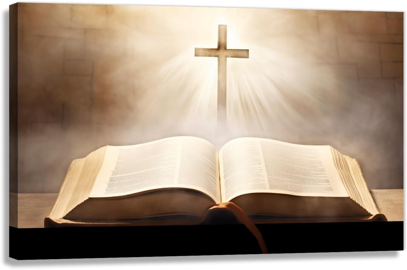 AEFER Christian Wall Art Holy Bible Cross Canvas Print The Cross Of ...