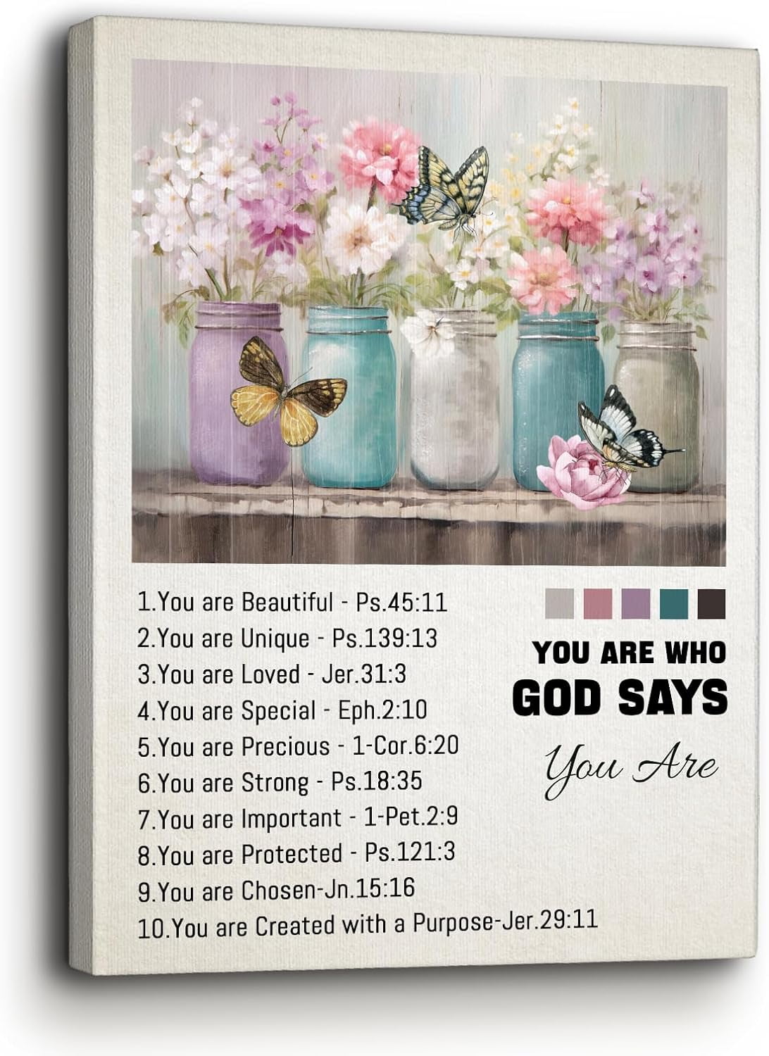 AEFER Christian Wall Art Inspirational Canvas Wall Art Encouraging ...