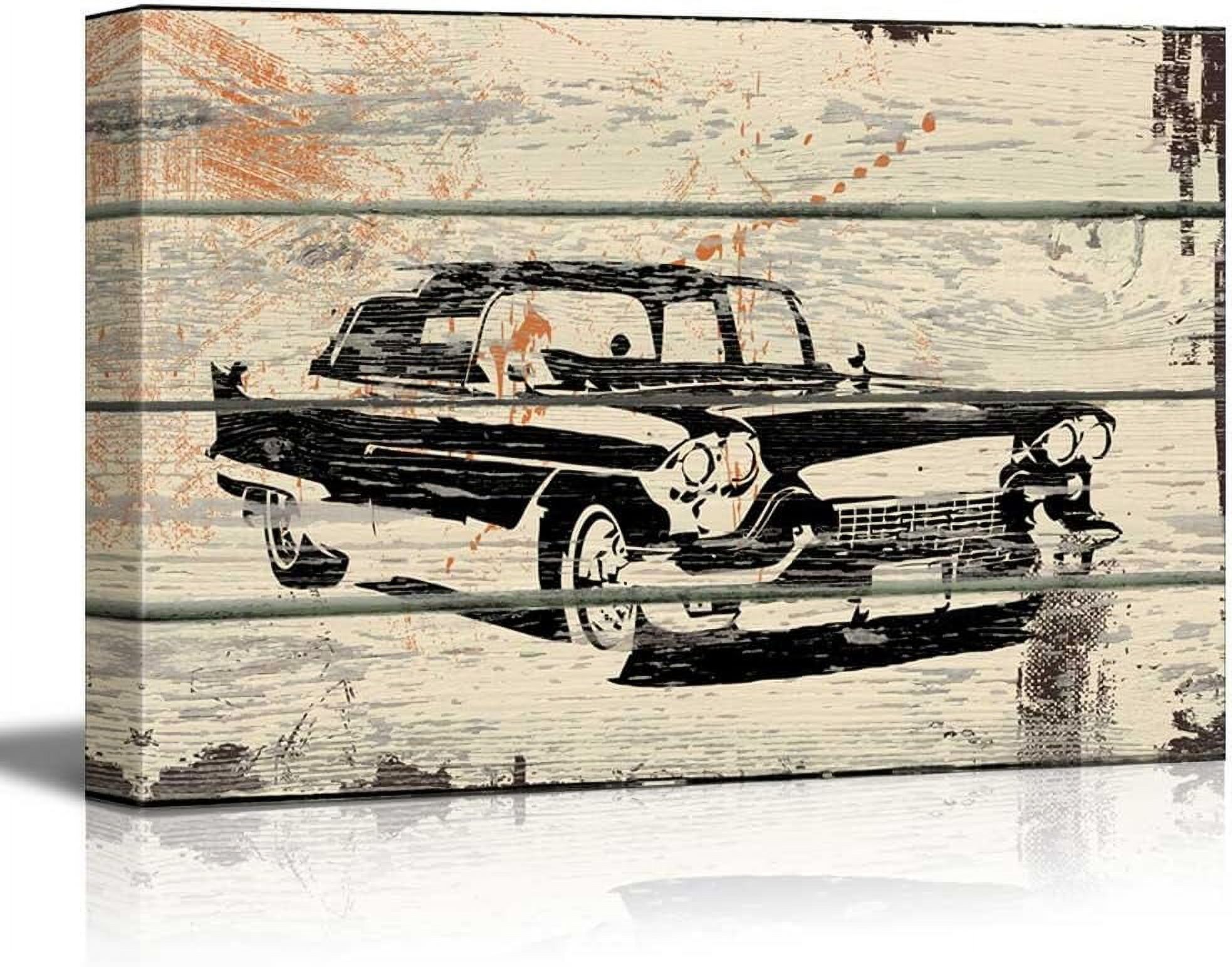 AEFER Classic Car Pontiac Cadillac Artwork - Rustic Canvas Wall Art ...