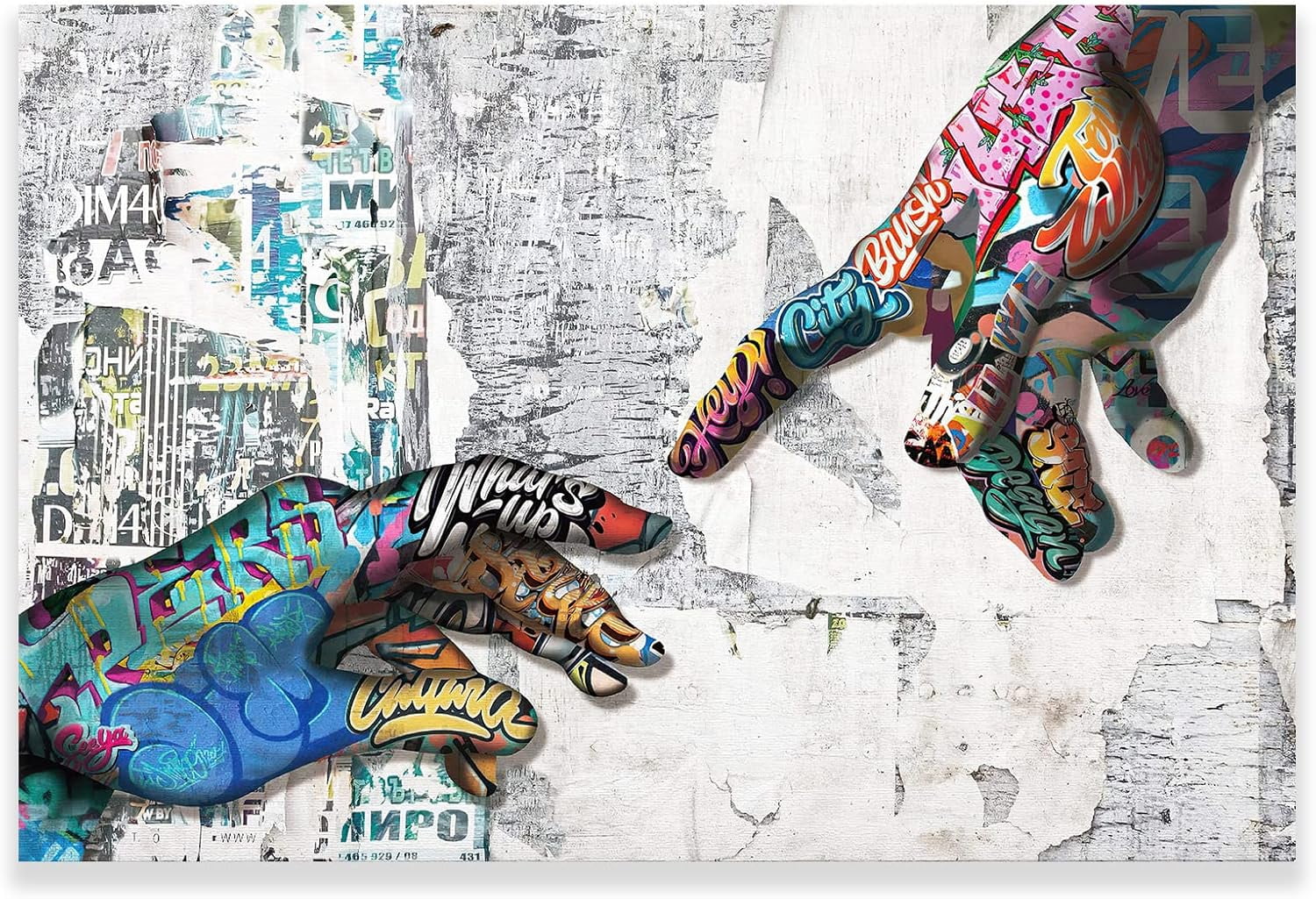 AEFER Classic Street Art Banksy Graffiti Paintings Canvas Wall Art Adam ...