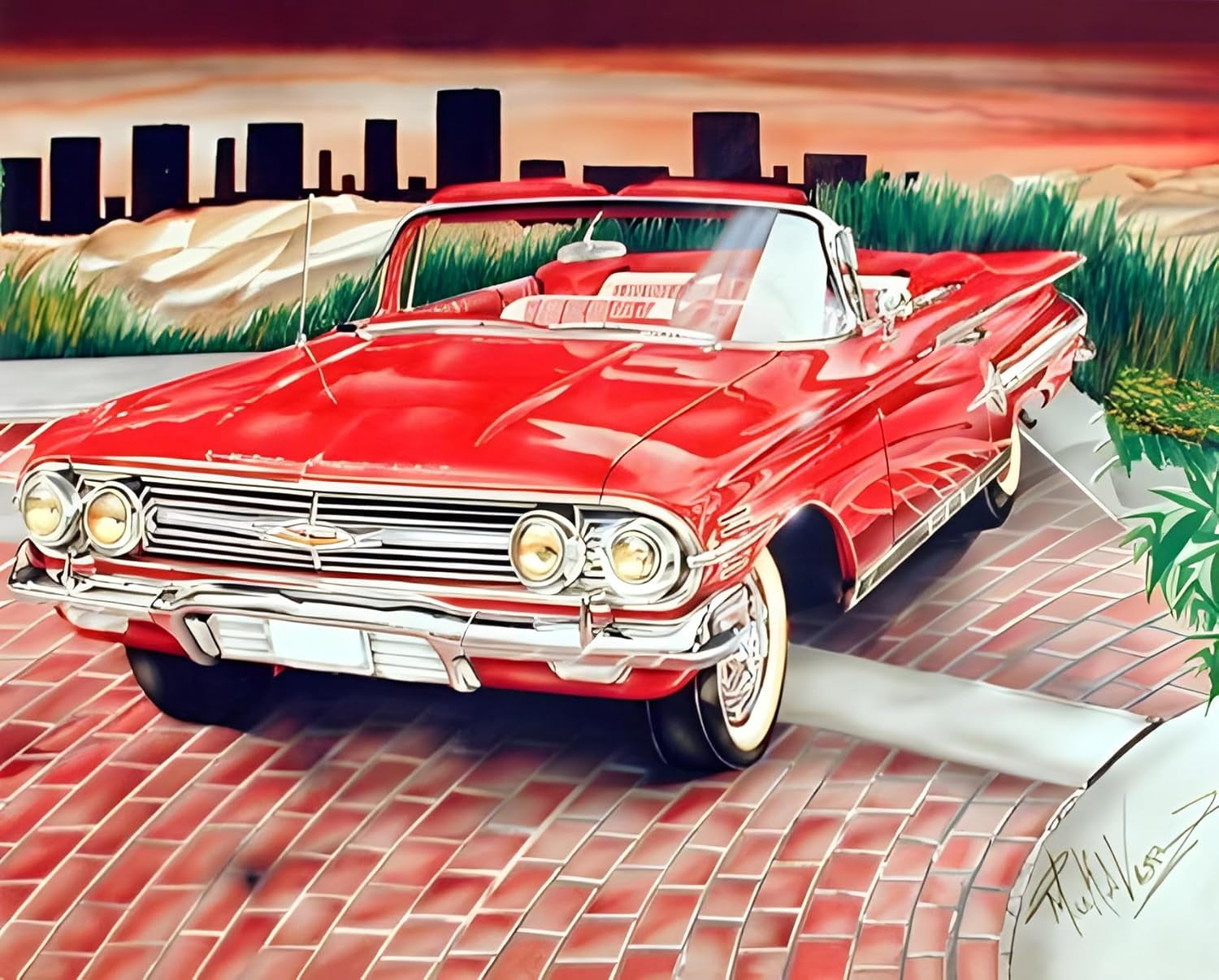 AEFER Classic Vintage Car Wall Decor Lowrider Art Print Poster (16x20 ...