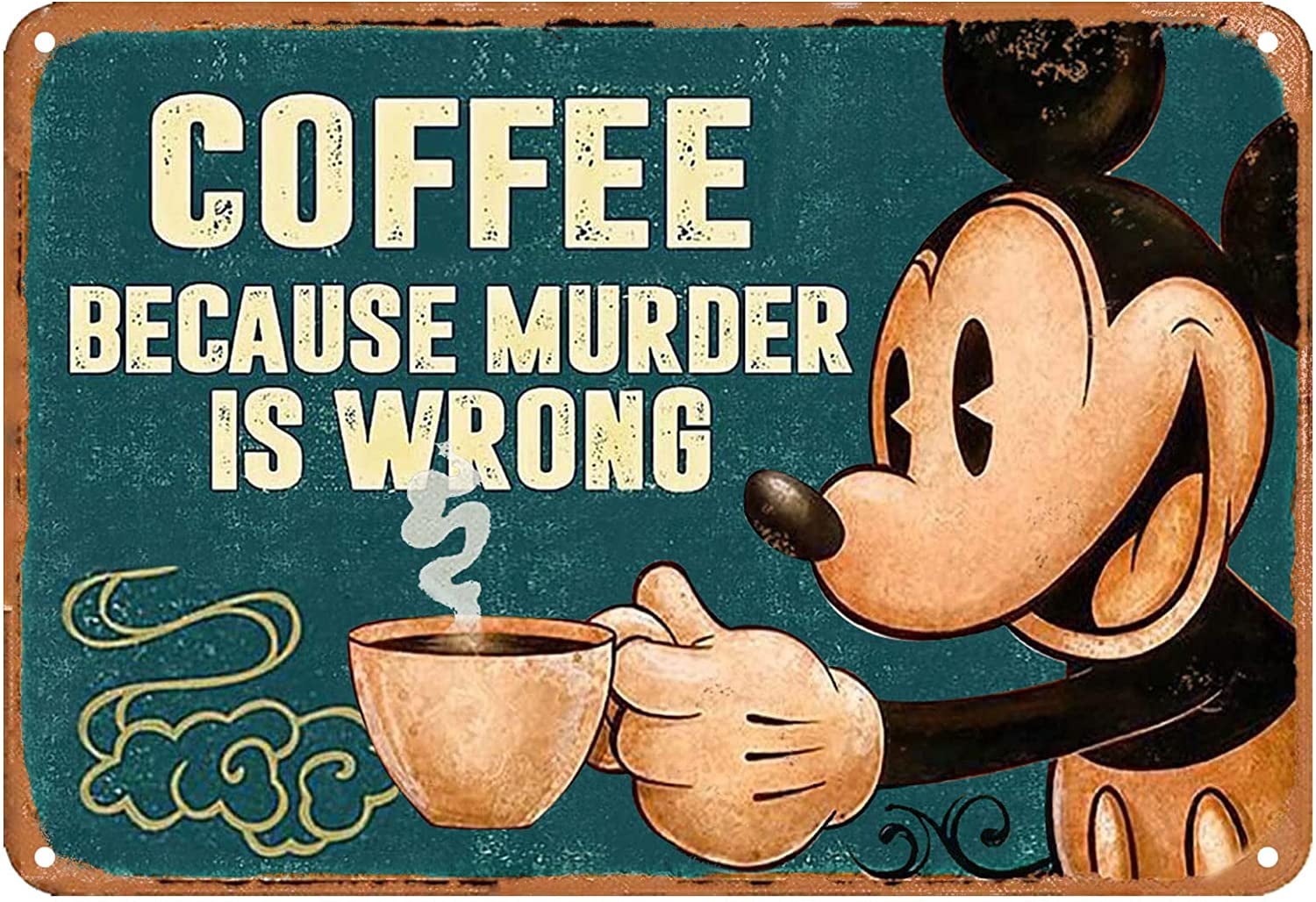 AEFER Coffee Bar Sign Metal Signs Vintage Kitchen Signs Wall Decor ...