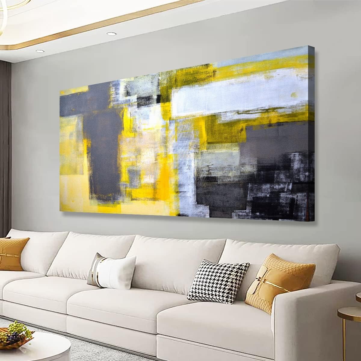 AEFER Color Block Abstract Pictures Canvas Wall Art for Room Wall Decor ...