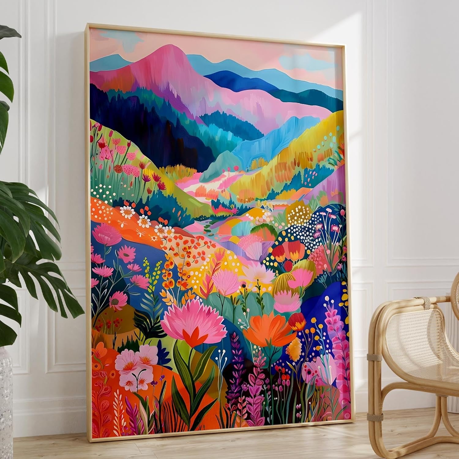 AEFER Colorful Abstract Watercolor Colorful Wildflower Pictures ...