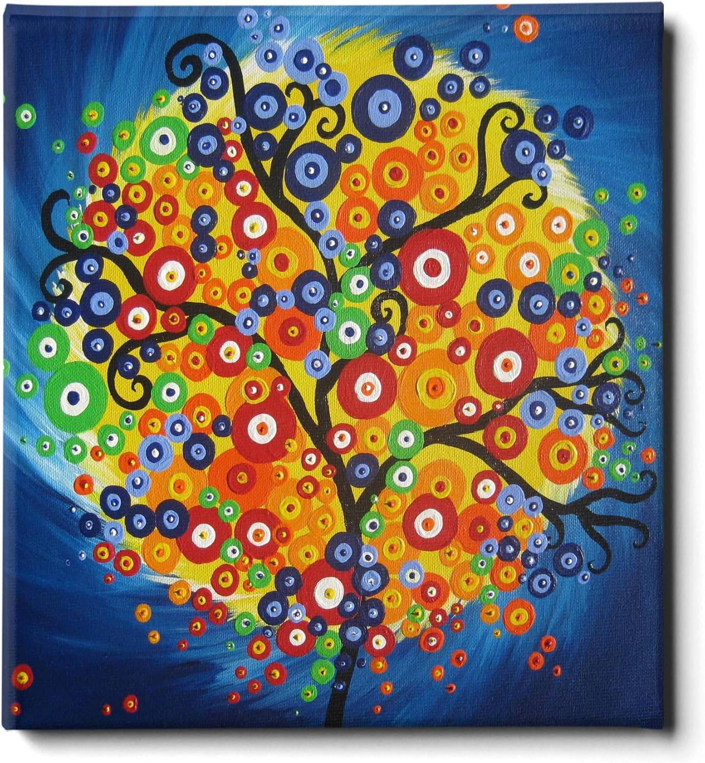 AEFER Colorful Circle Tree Wall Art Prints, Canvas Wall Art with ...