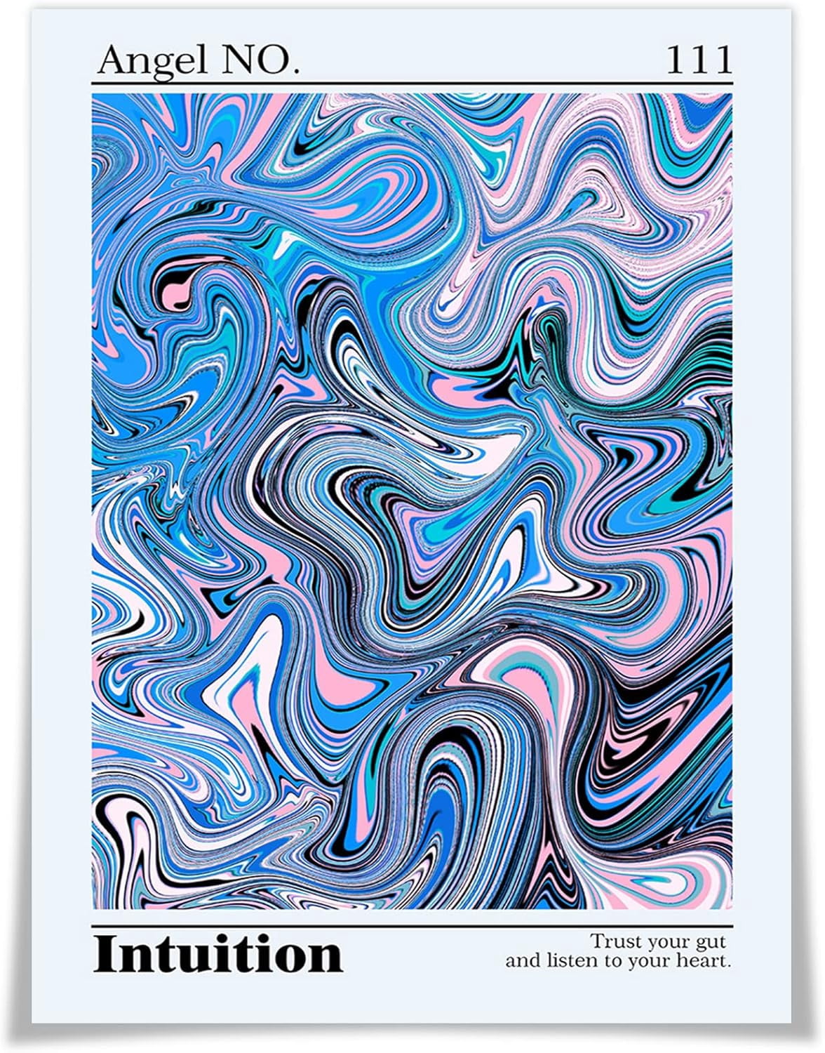 AEFER Colorful Energy Angel Number Canvas Wall Art Abstract Gradient ...