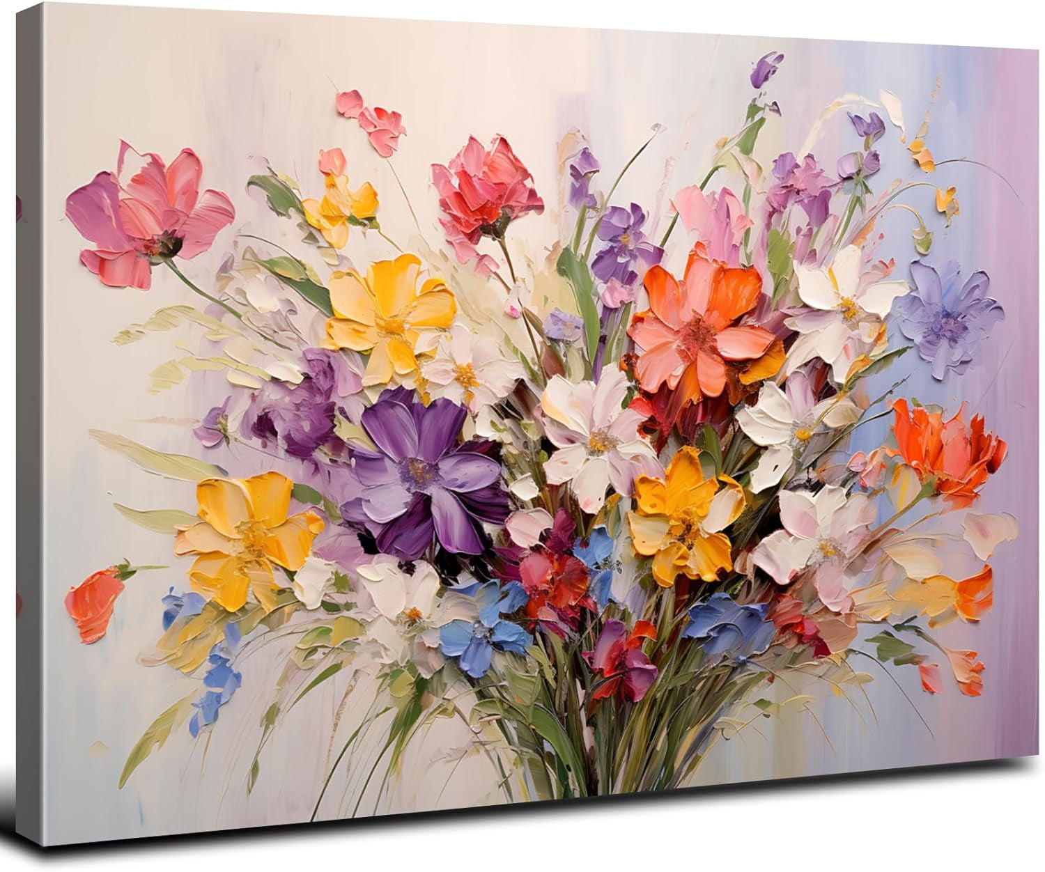 AEFER Colorful Floral Wall Art Canvas Prints Abstract Flower Picture ...