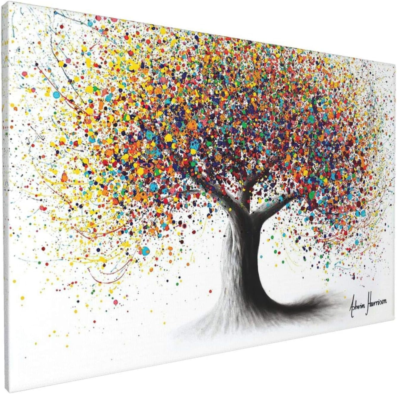 AEFER Colorful Seasons Rainbow Soul Tree Canvas Print Paintings Wall ...