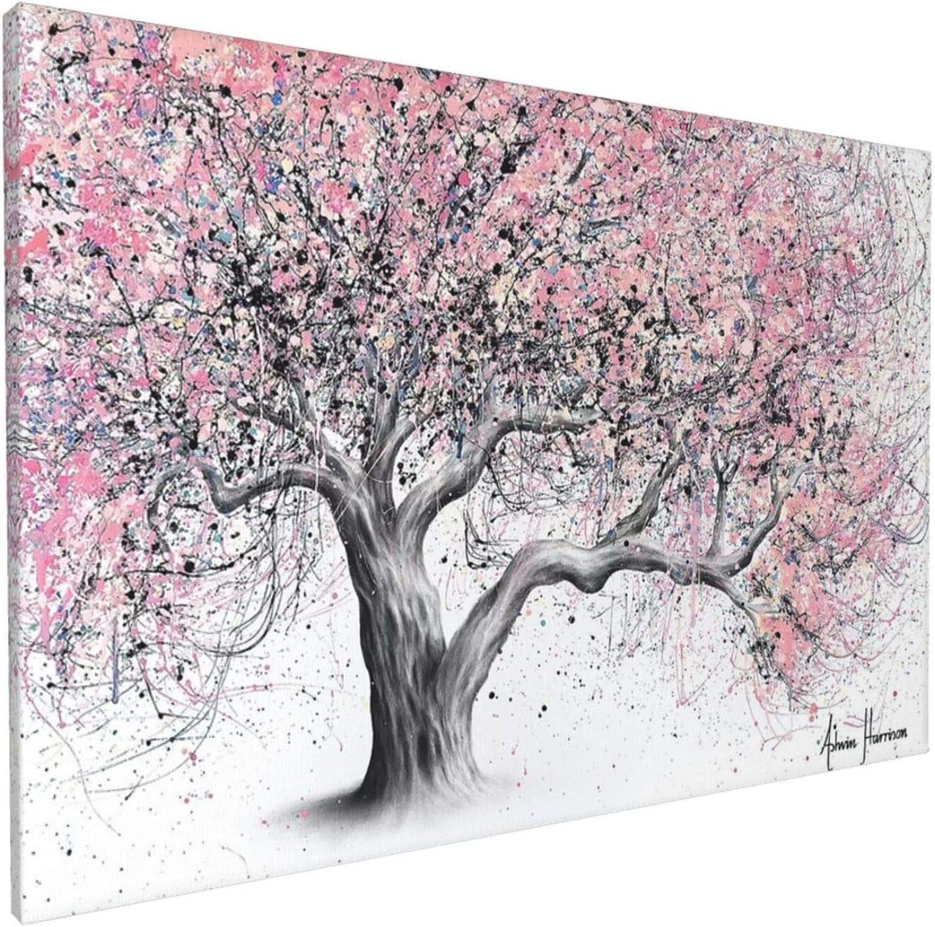 AEFER Colorful Seasons Taffy Blossom Tree Canvas Print Paintings Wall ...