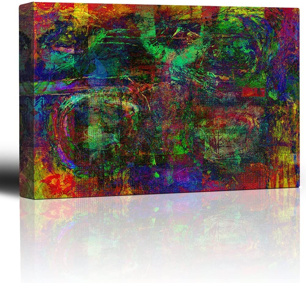 AEFER Colorful Swirly and Striped Paint Textured Background - Giclee ...