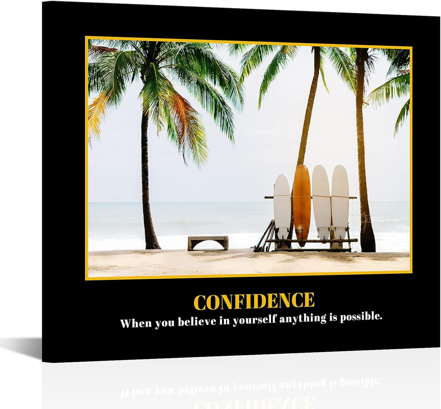 AEFER Confidence Canvas Quote Wall Art Bold & Inspiring Office & Home ...