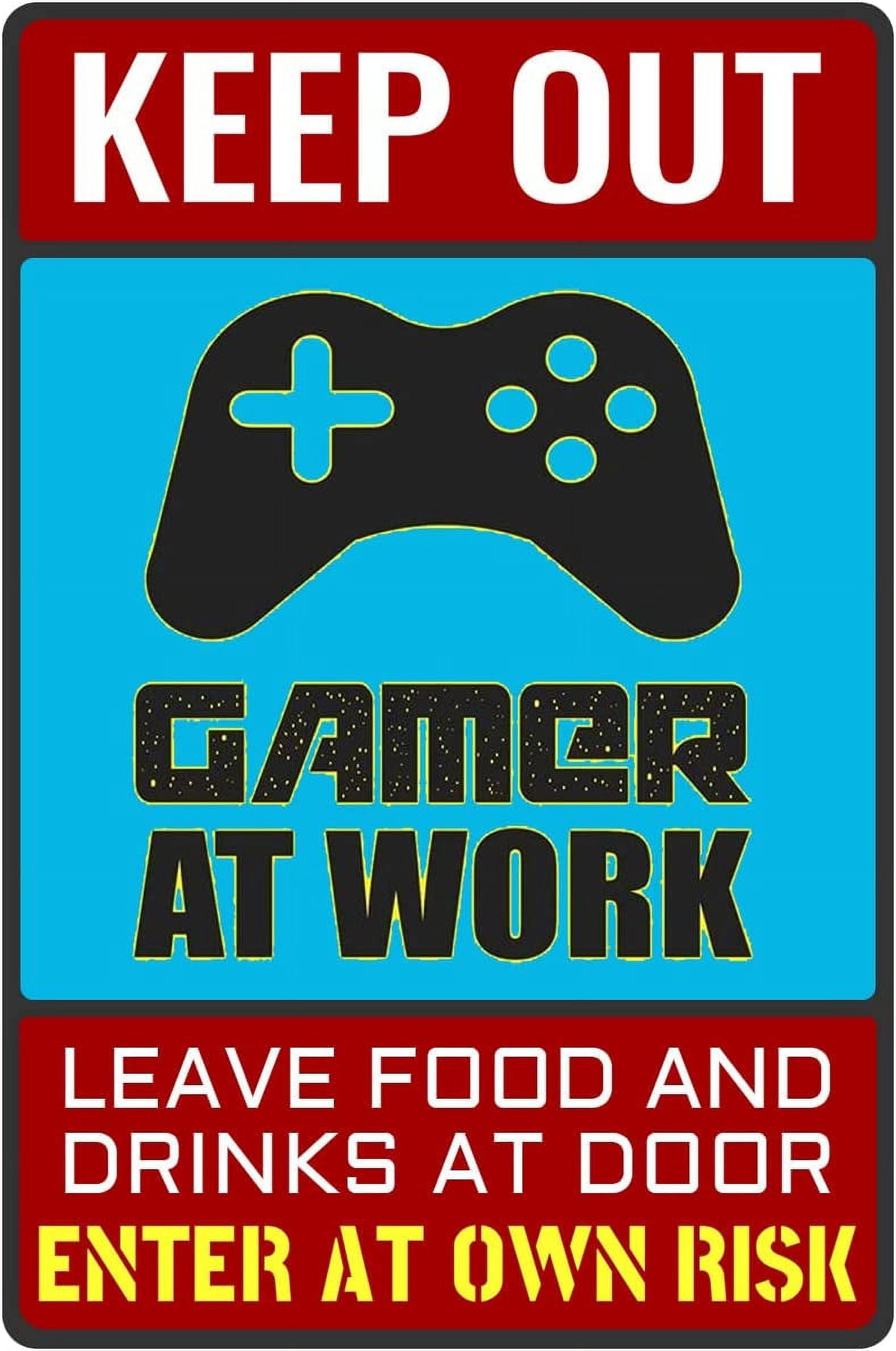 AEFER Cool Gaming Posters for Boys Room - Gamer at Work Sign - Game ...
