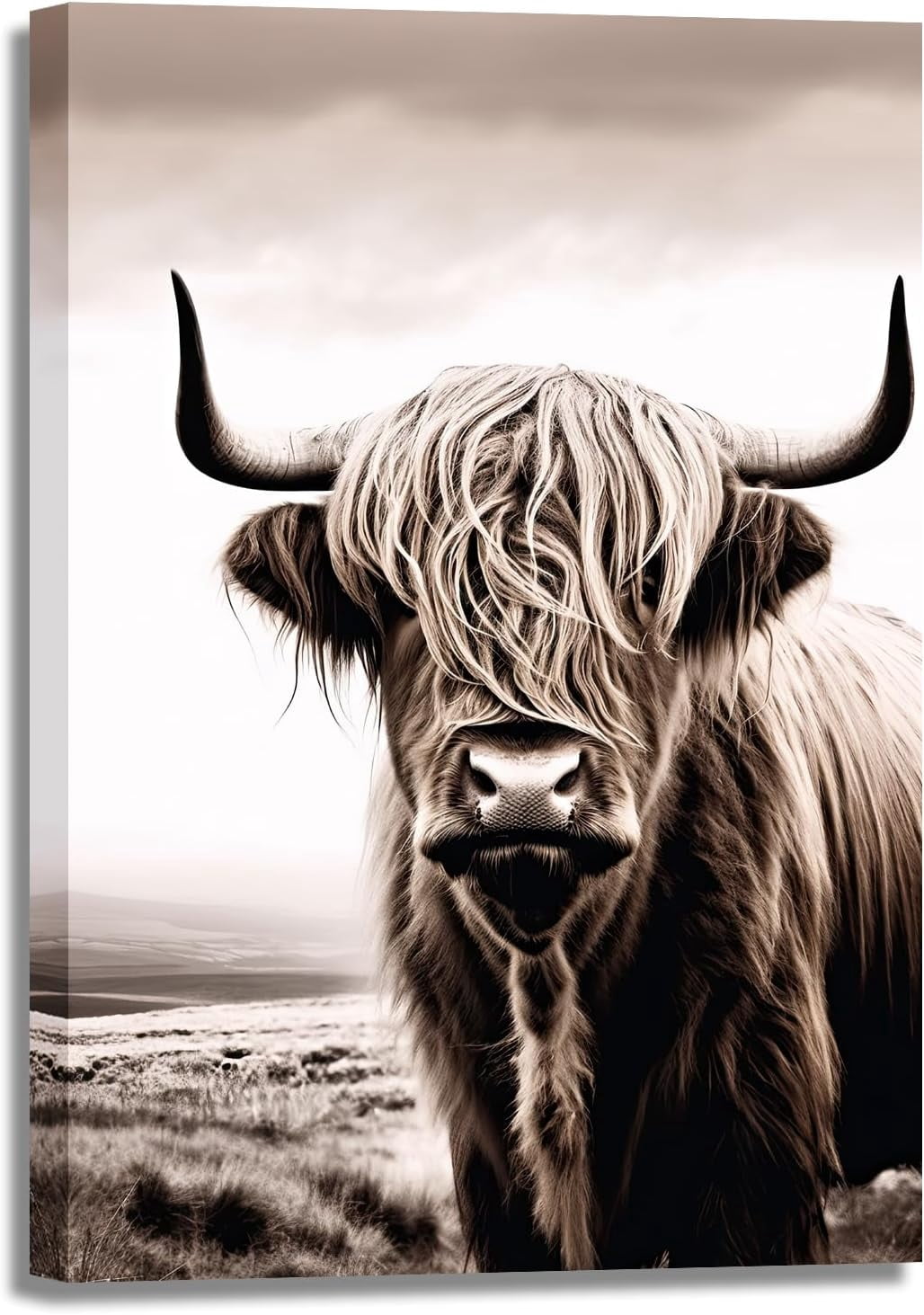 AEFER Cow Canvas Wall Art Abstract Animal Poster Cow Portrait Picture ...
