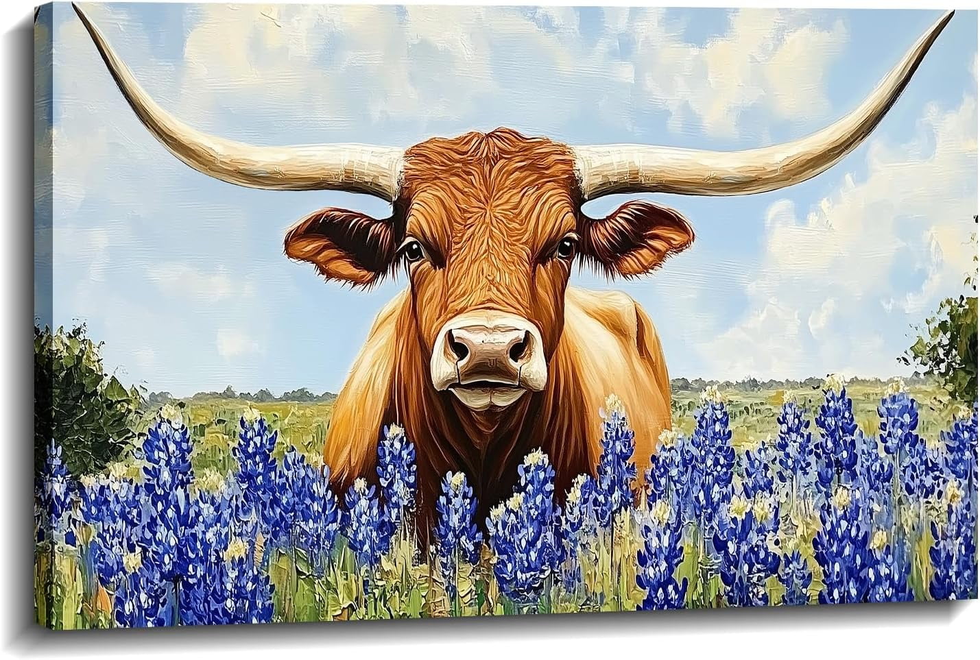 AEFER Cow Canvas Wall Art Highland Cow Wall Decor Rustic Farmhouse ...