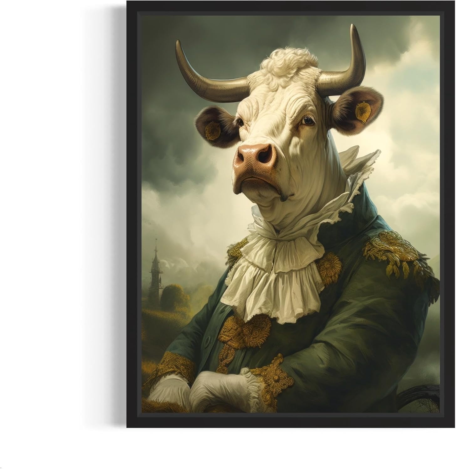 AEFER Cow Vintage Portrait Poster Art Print, Classic Animals Wall Decor ...