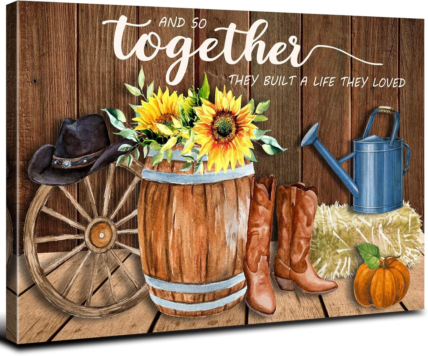 AEFER Cowboy Wall Art Rustic Country Western Kitchen Wall Decor ...