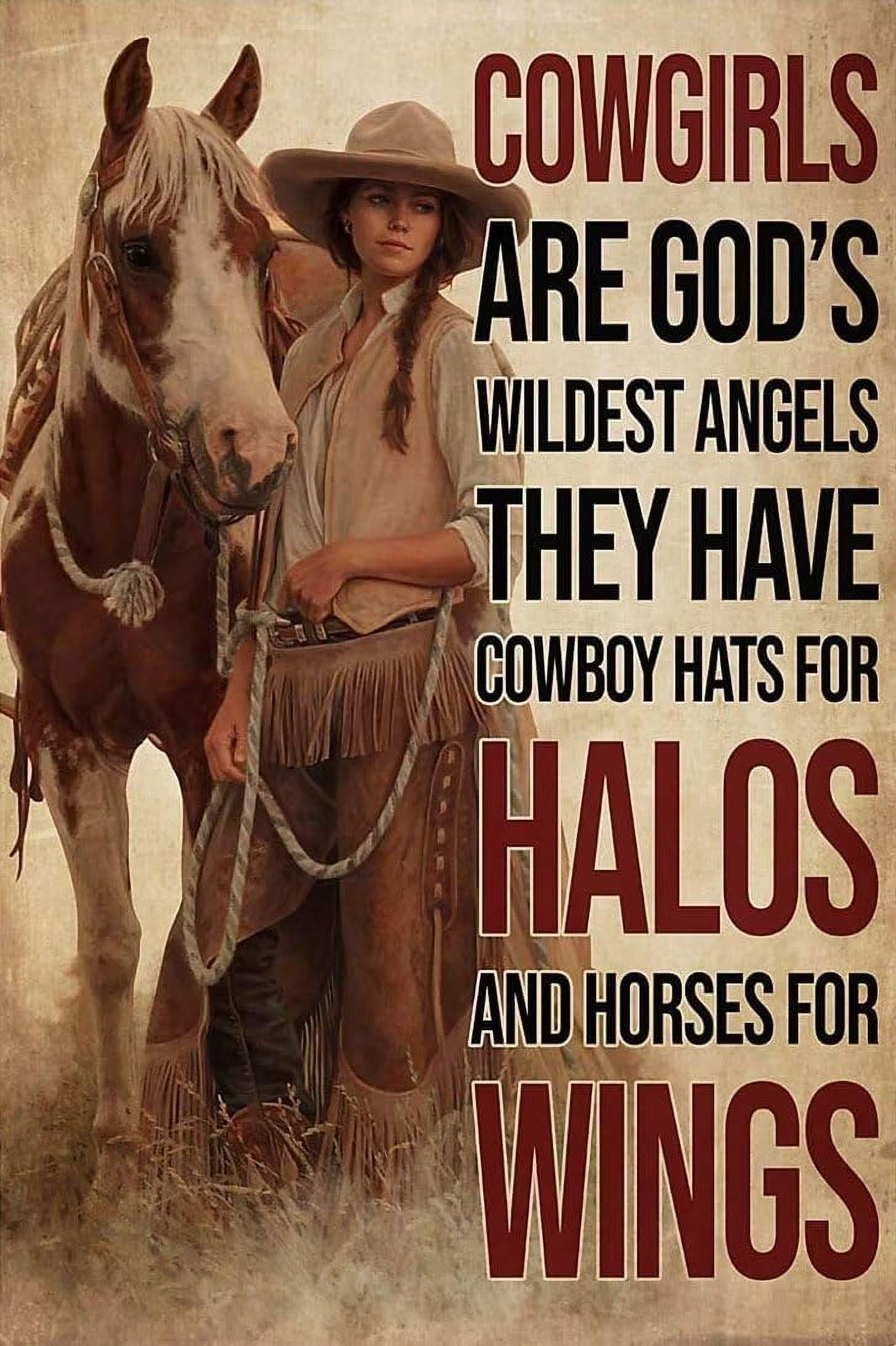 AEFER Cowgirls Vintage Painting Canvas Wall Art Living Room Posters ...