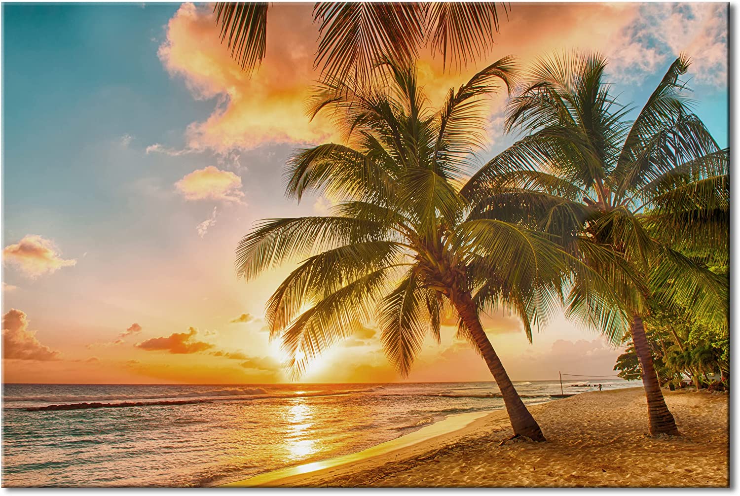 AEFER Cozy Sea Canvas Print Wall Art Ocean Beach Pictures Paintings ...