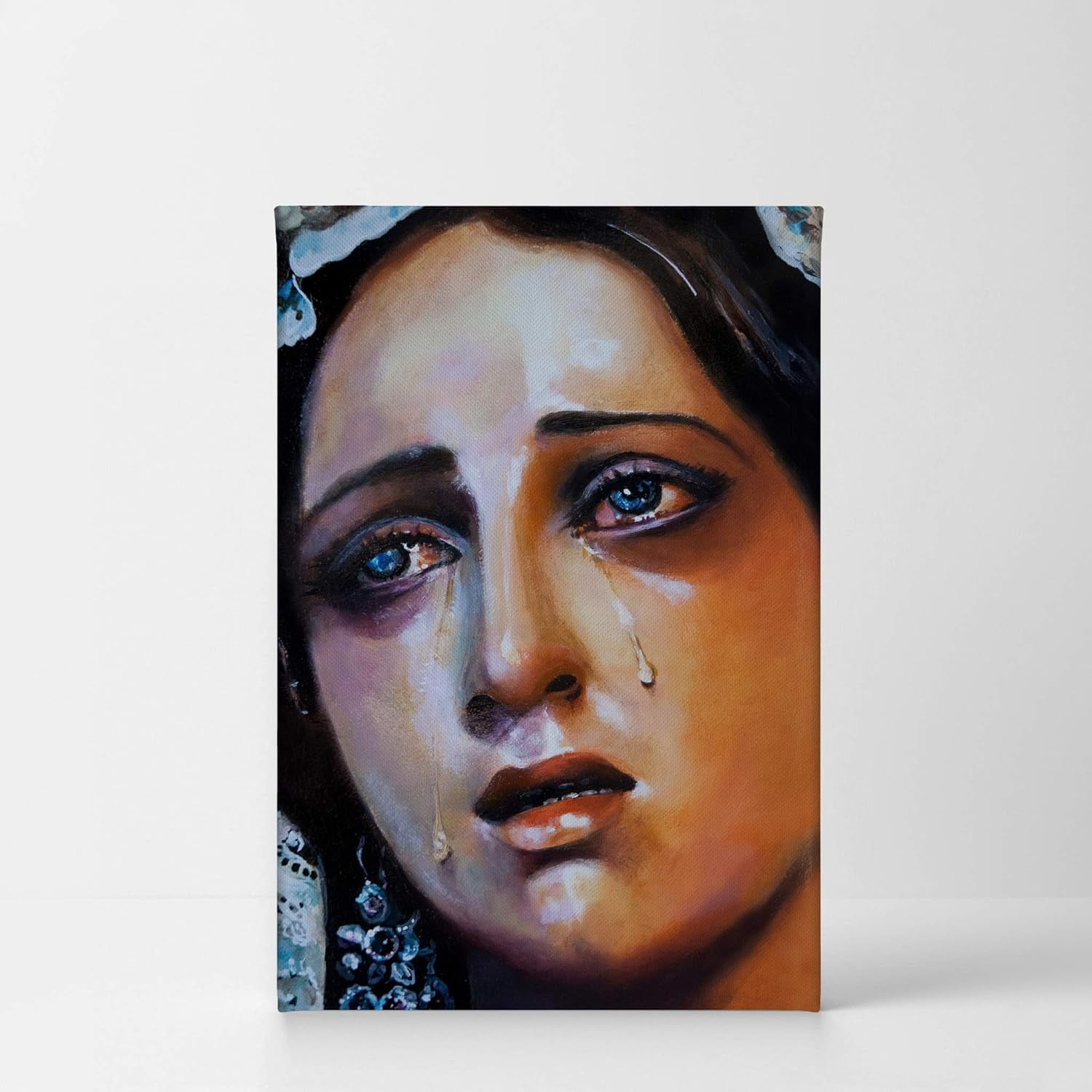 AEFER Crying of Virgin Mary in Tears Oil Painting Canvas Print Wall ...
