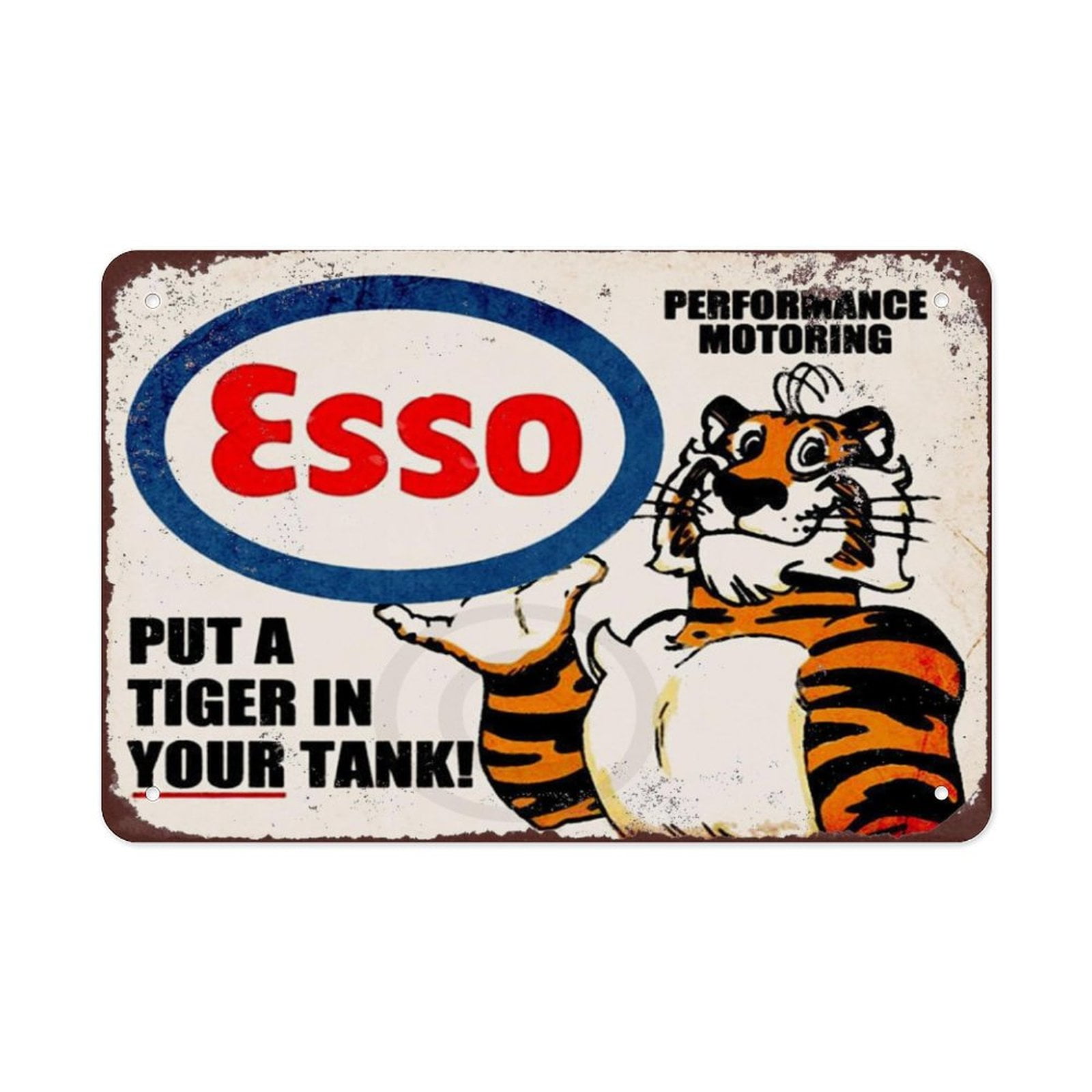 AEFER Custom Kraze Esso Tiger Motor Oil Vintage Reproduction Metal Sign ...