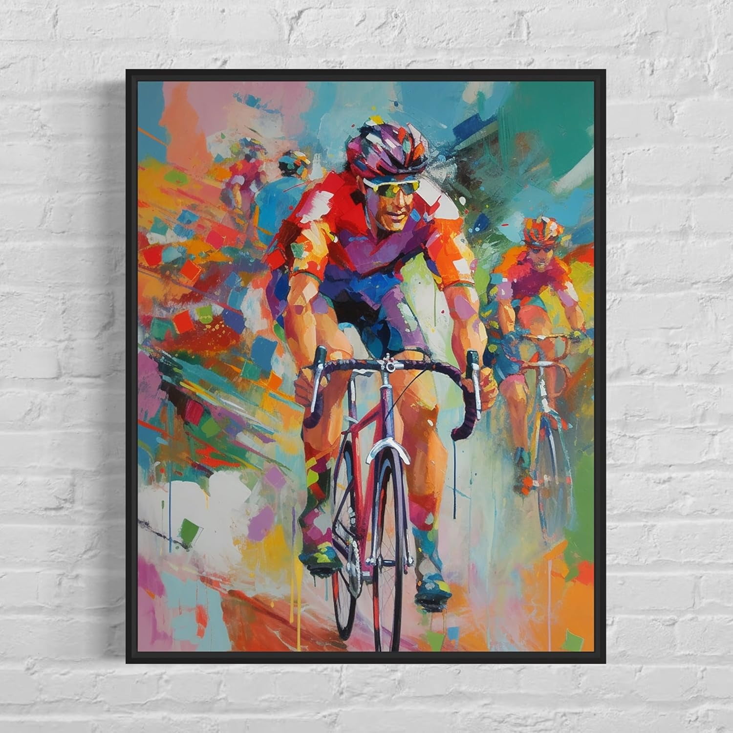 AEFER Cycling Art Print Poster, Wall Art Painting Decor. Paint Splash ...