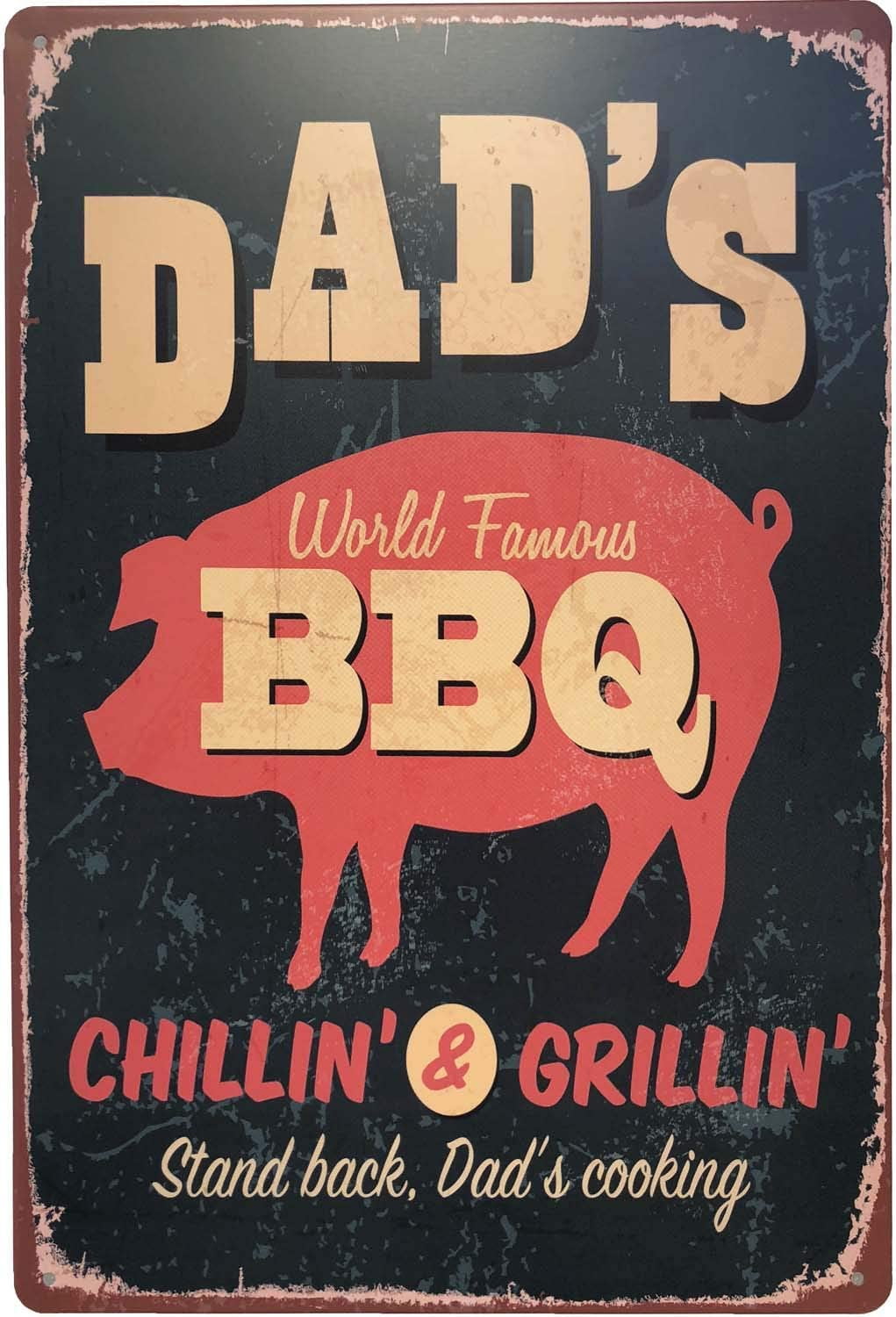 AEFER Dad's BBQ Metal Signs Bar Pub Diner Barbeque Sign Vintage Poster ...