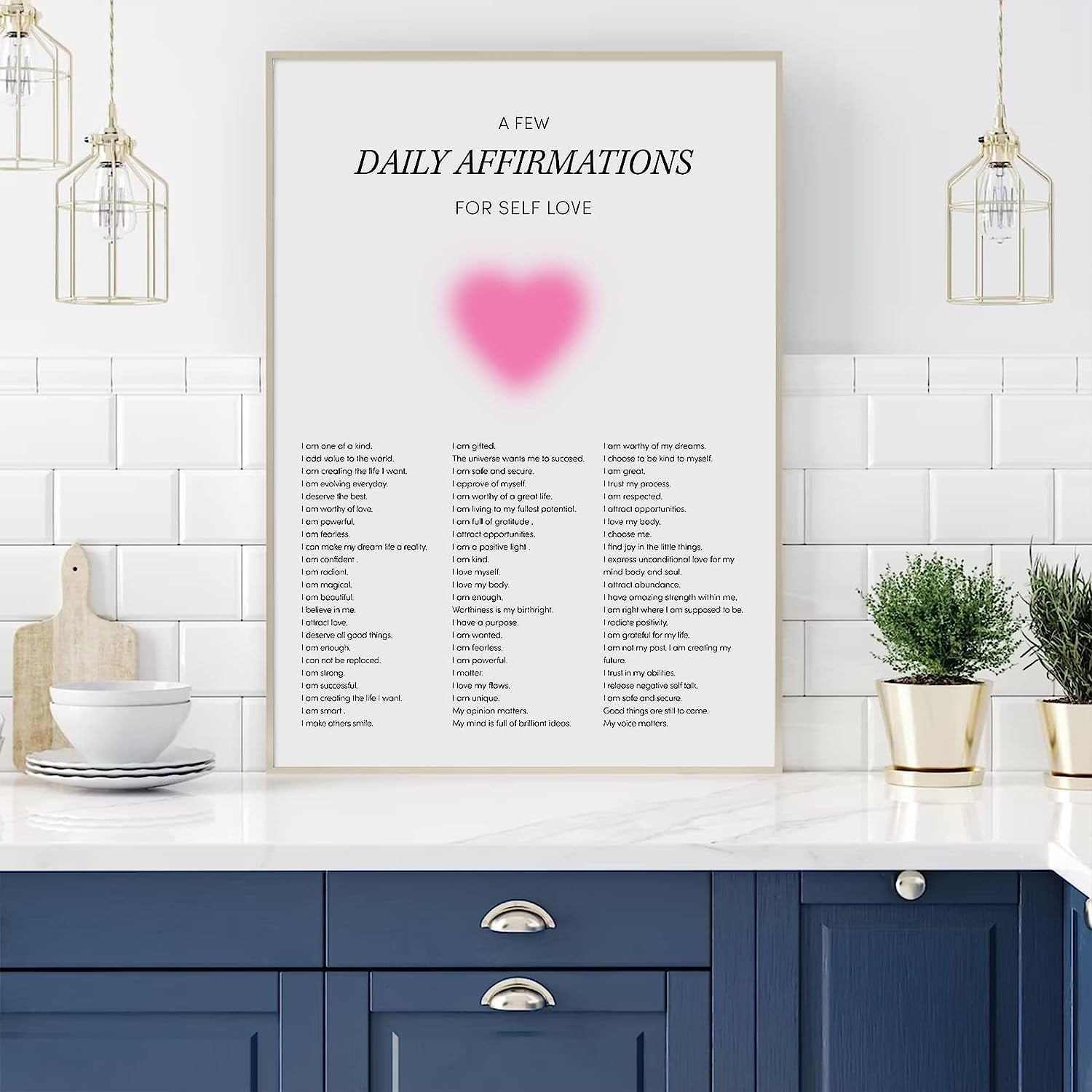 AEFER Daily Affirmation Wall Art Inspirational Canvas Wall Art Prints ...