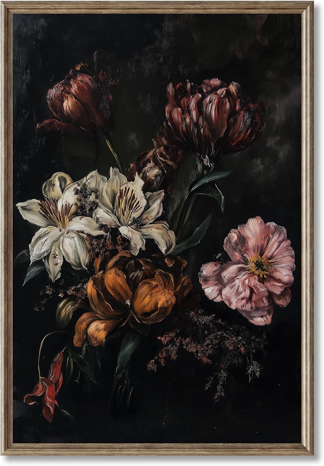 AEFER Dark Academia Flower Wall Art Victorian Gothic Art Prints Vintage ...