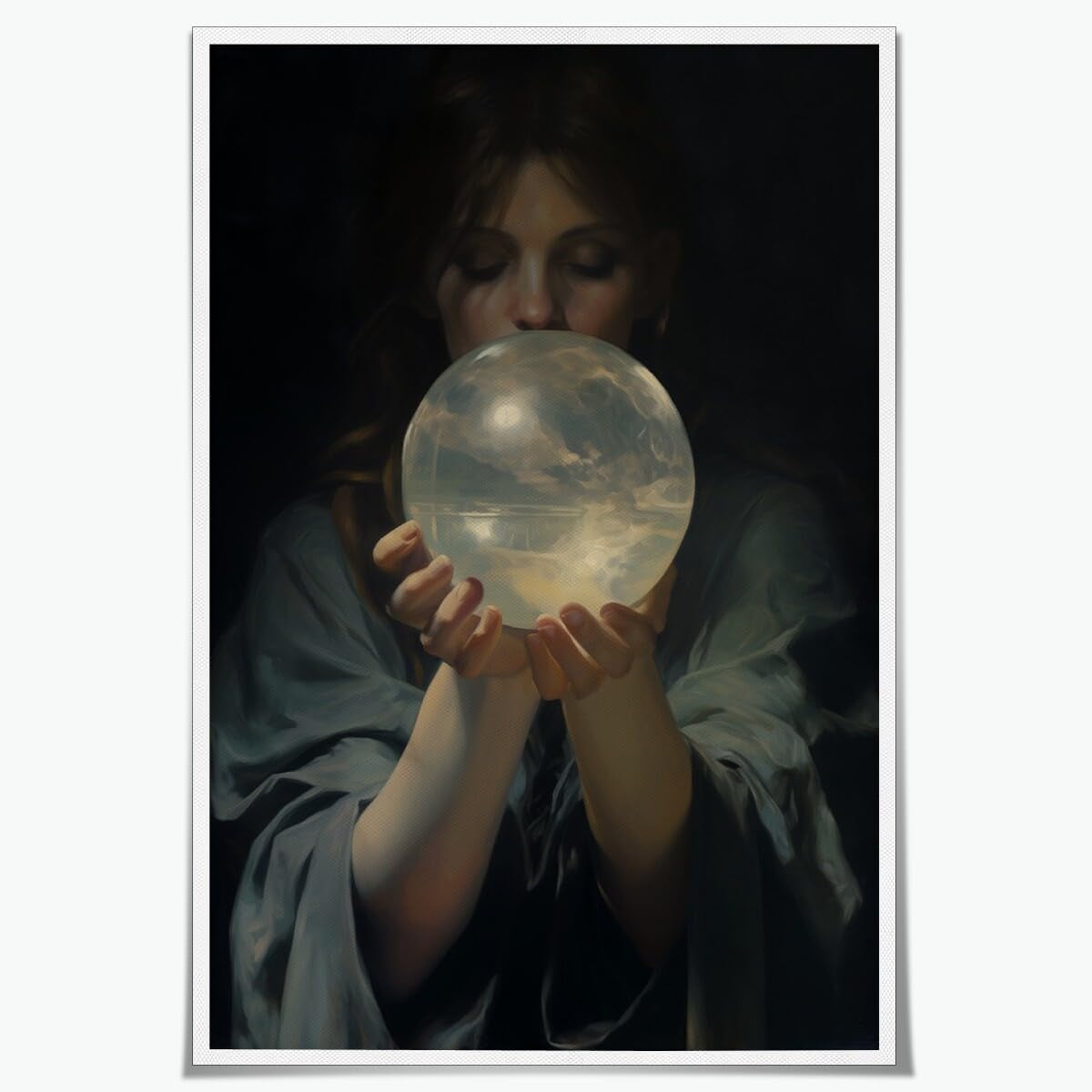 AEFER Dark Academia Painting Aesthetic Occult Gothic Wall Decor Crystal ...