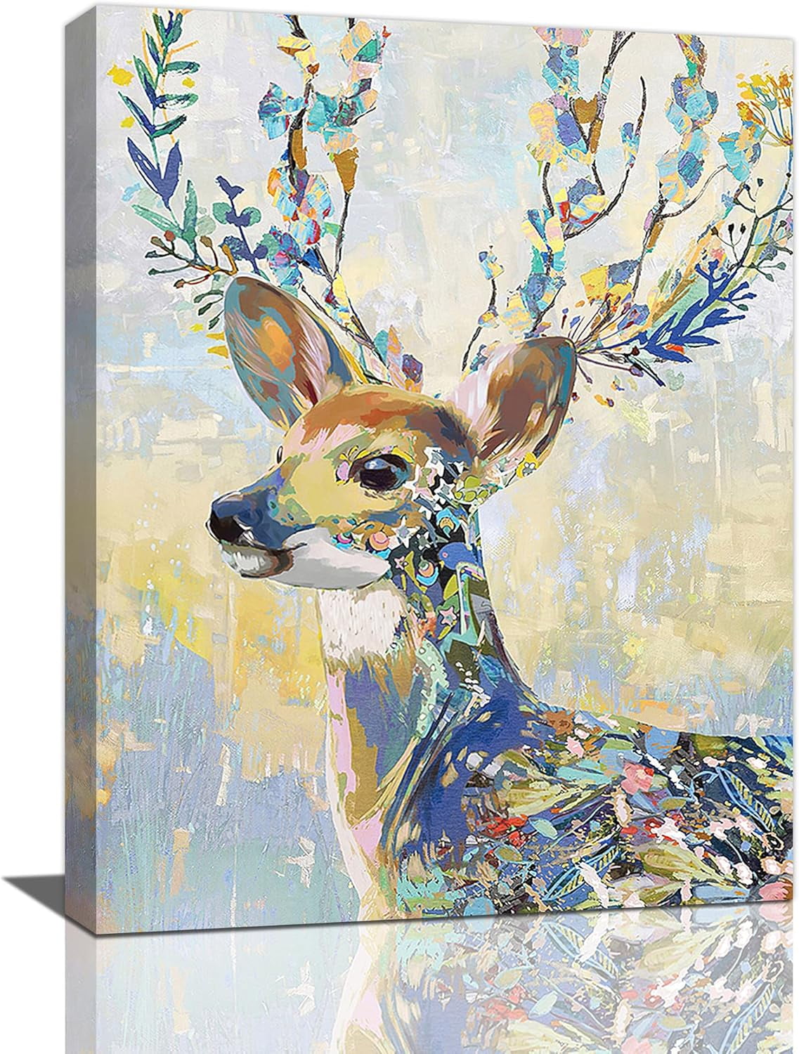 AEFER Deer Canvas Wall Art Hunting Wildlife Picture Artwork Modern Elk ...