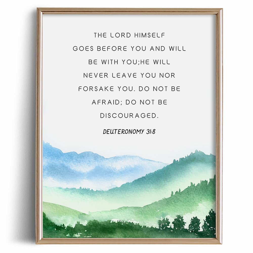 AEFER Deuteronomy 31:8 Religious Quotes Wall Art - Inspirational Bible ...