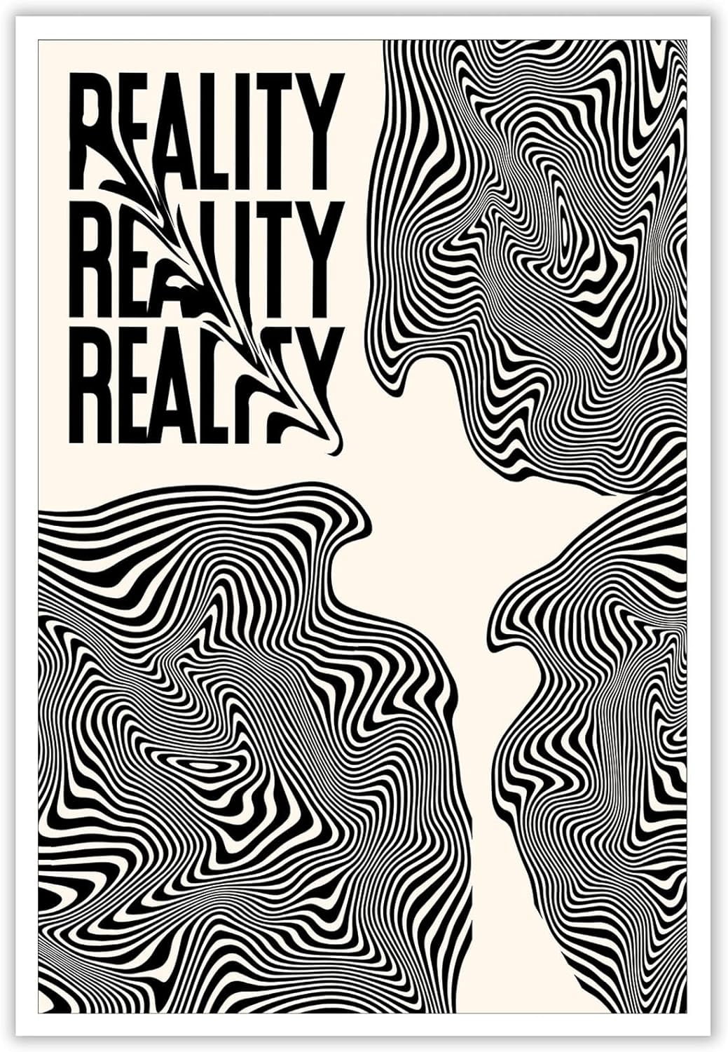 AVOI Distorted Reality Print Painting,Retro Psychedelic Wall ...