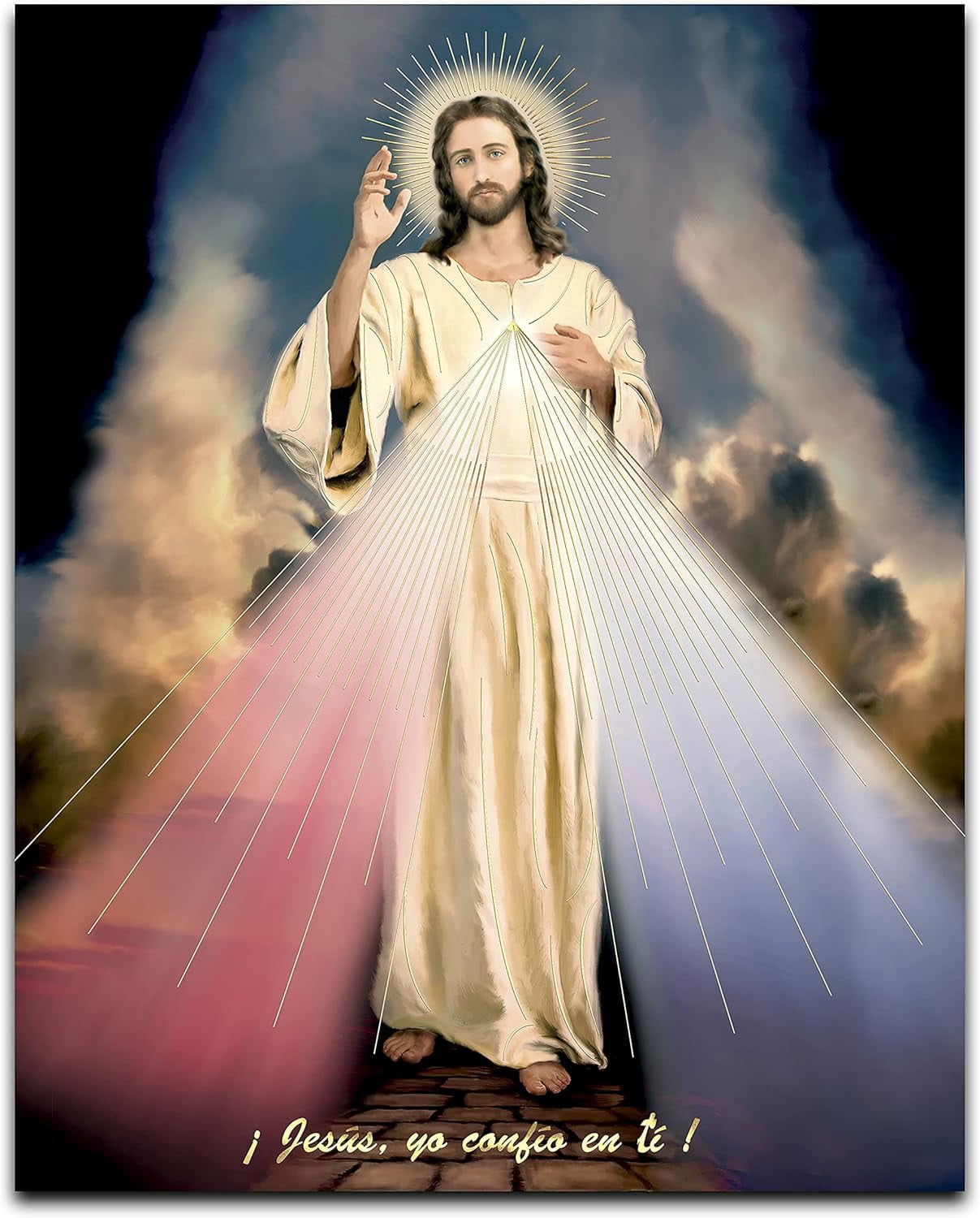 AEFER Divine Mercy Jesus Christ I - Religious Wall Art Laminated Print ...