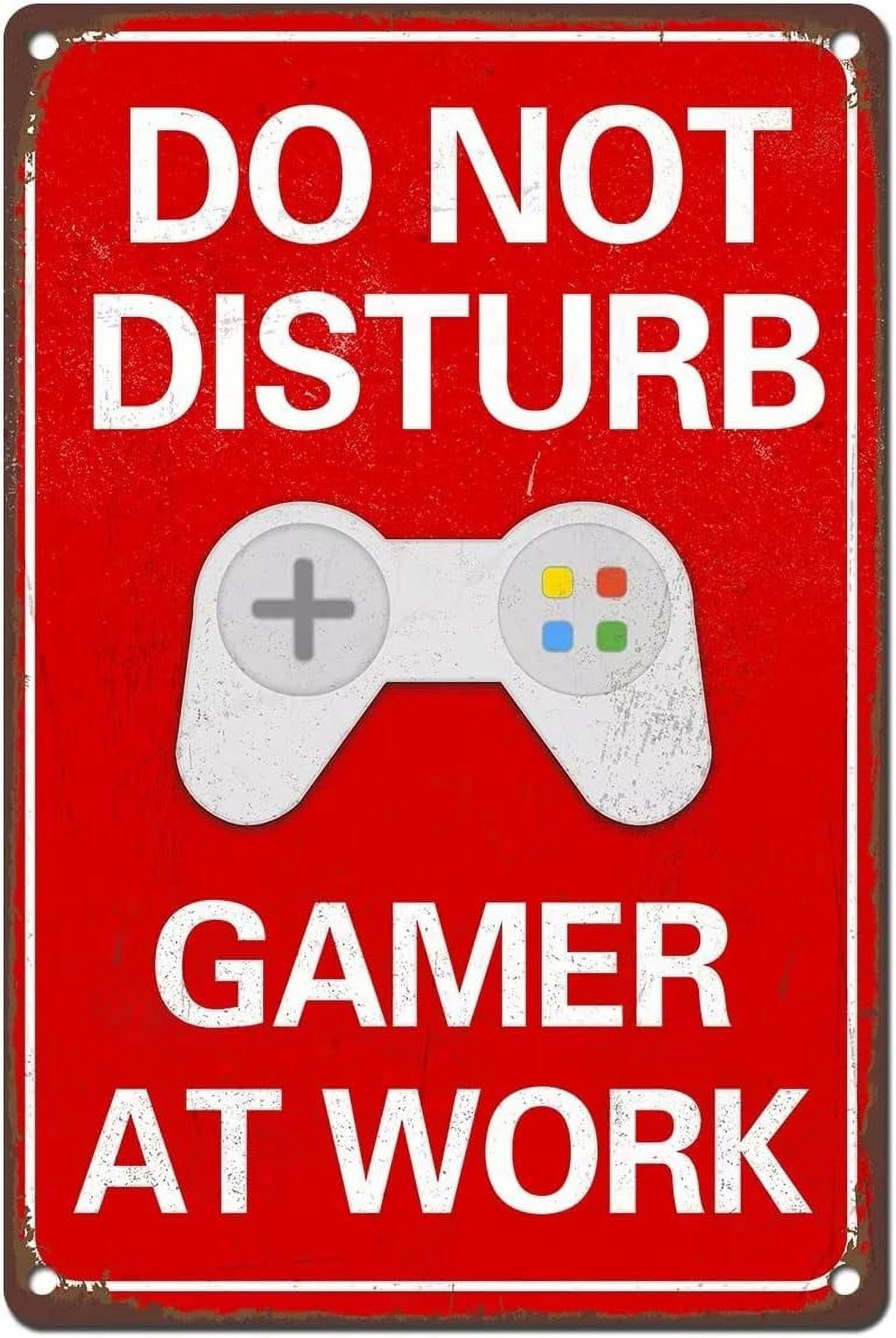 AEFER Do Not Disturb Gamer At Work Sign,Retro Vintage Tin Metal Sign ...