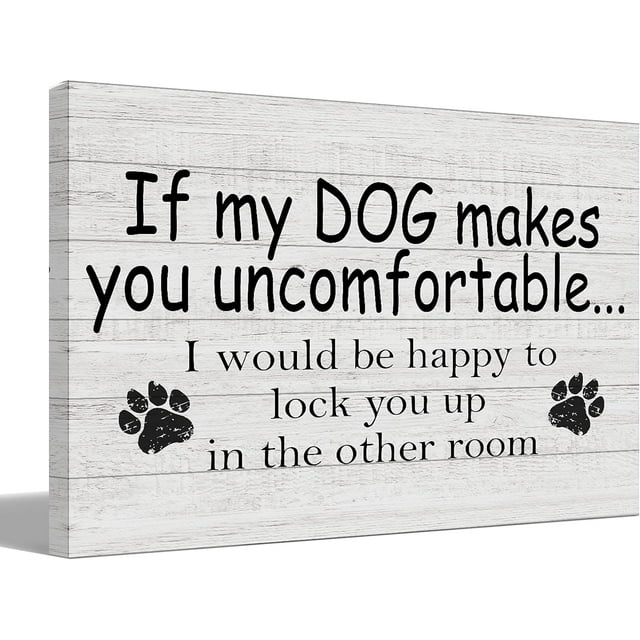 AEFER If My Dog Makes You Uncomfortable Canvas Wall Art Prints Decor ...