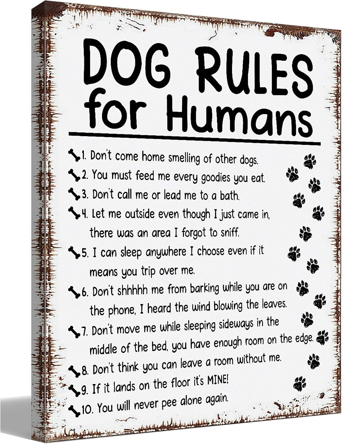AEFER Dog Rules For Humans Wall Art Prints Decor for Home Bedroom ...