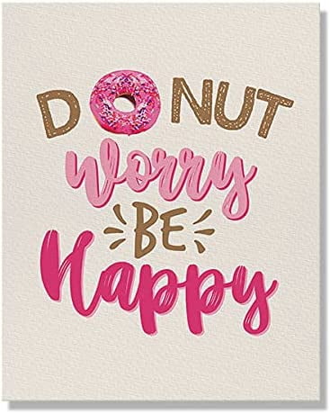 AEFER Donut Worry Be Happy Canvas Prints Artwork Wall Art Poster for ...