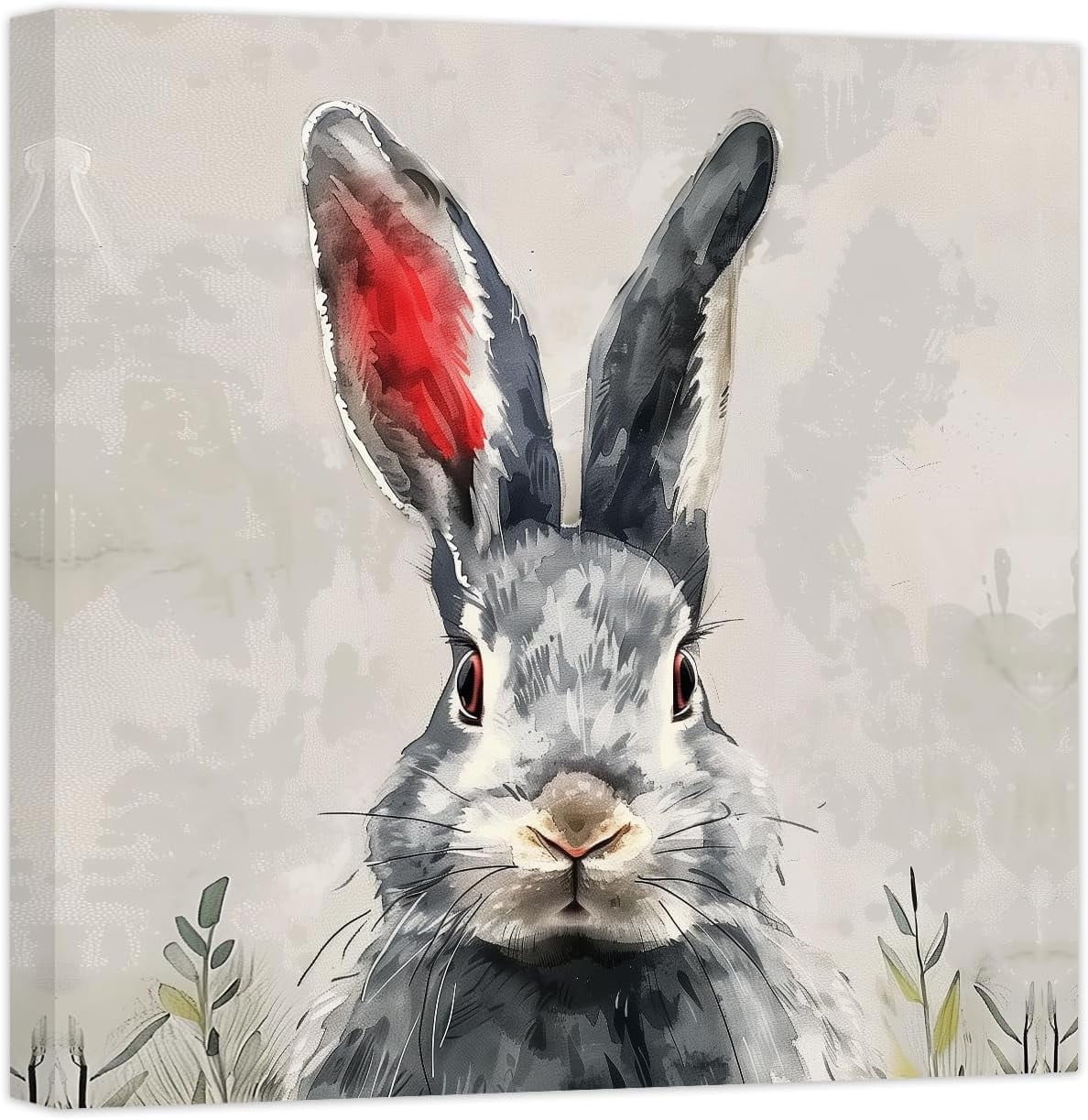 AEFER Easter Bunny Canvas Wall Art Cute Rabbit Poster Animal Painting ...