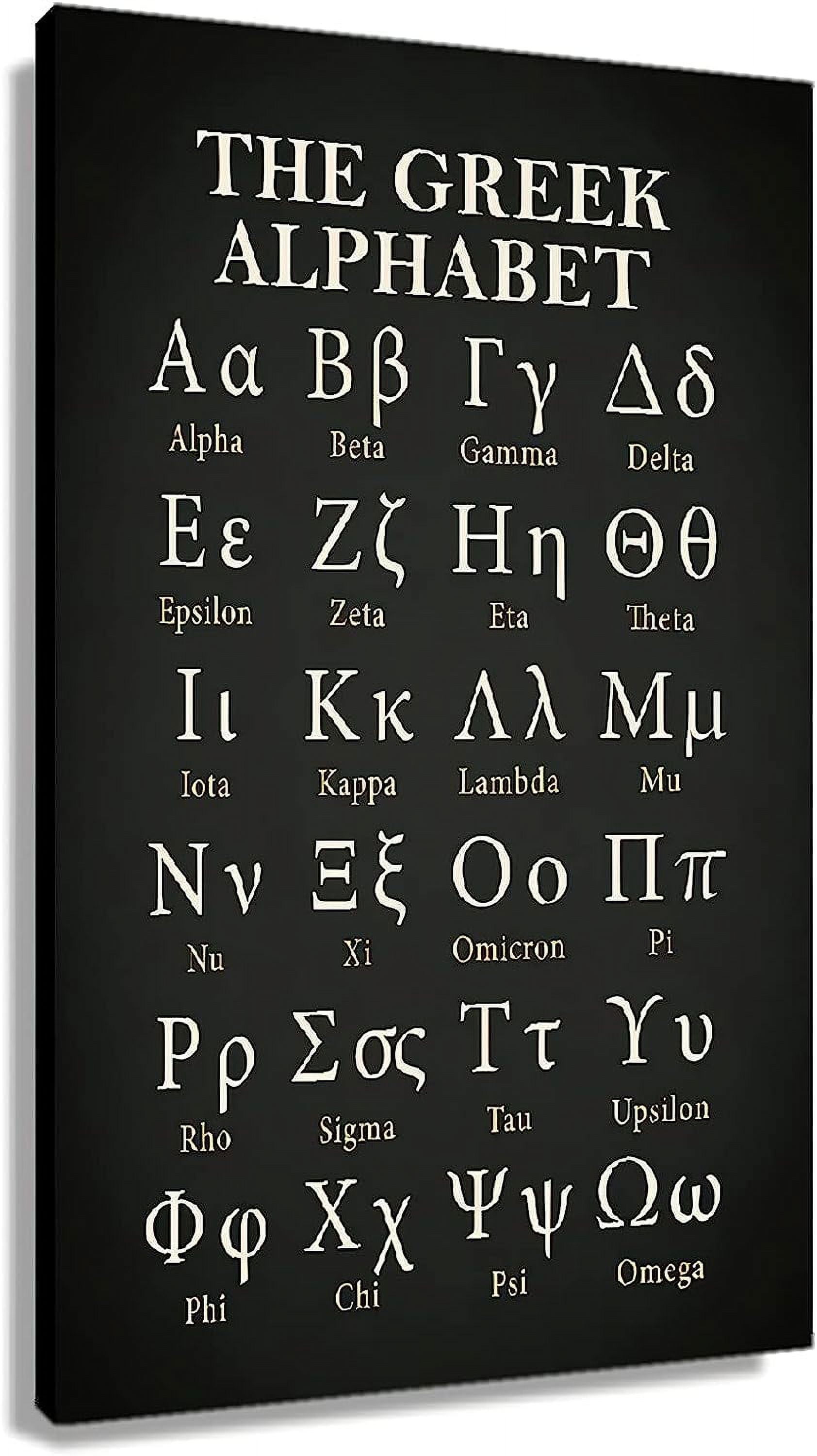 AEFER Educational Greek Alphabet Posters for Classroom Wall Art Canvas ...