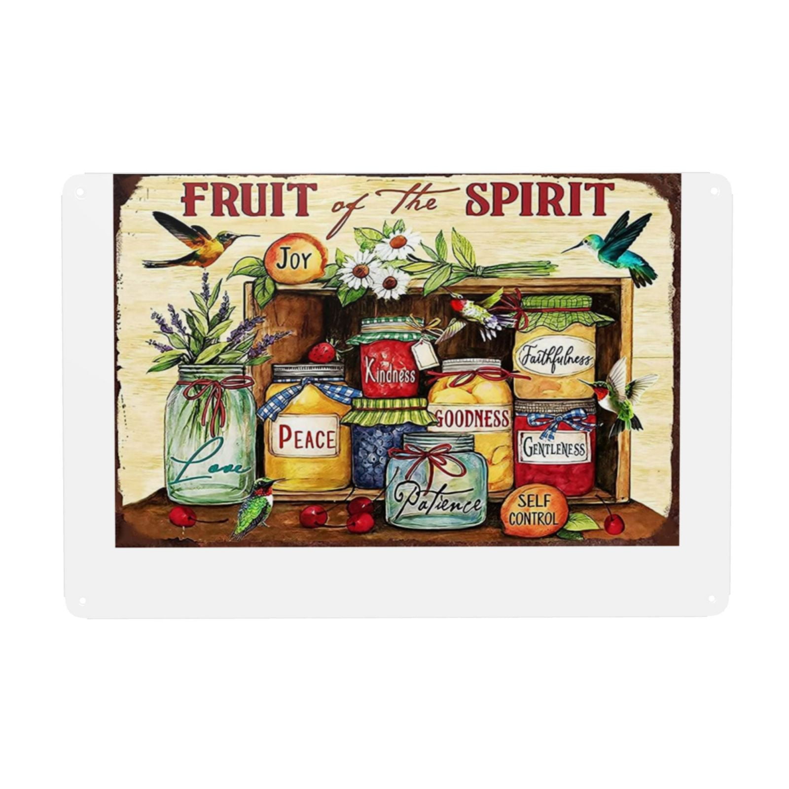 AEFER Eeypy Vintage Tin Sign Fruit of The Spirit Peace Kindness Retro ...