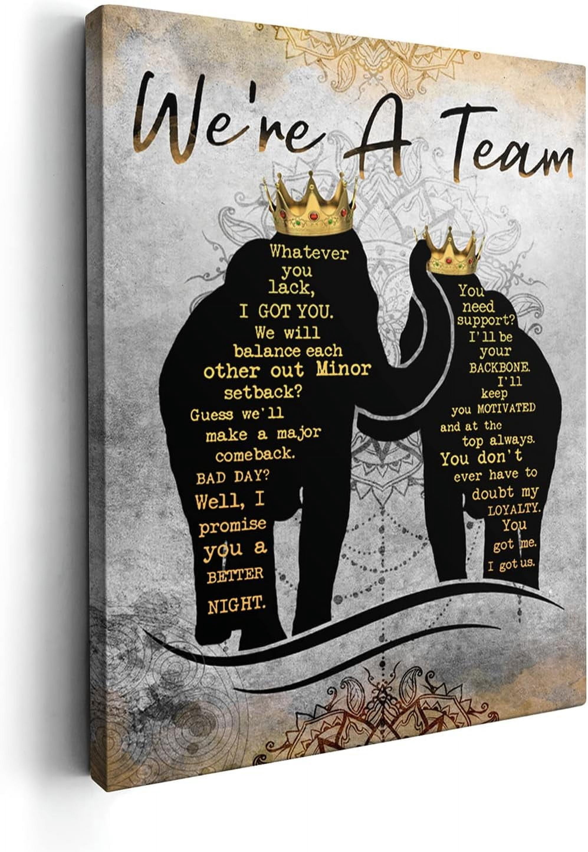 AEFER Elephants Picture Wall Decor The Elephant King and Queen with ...